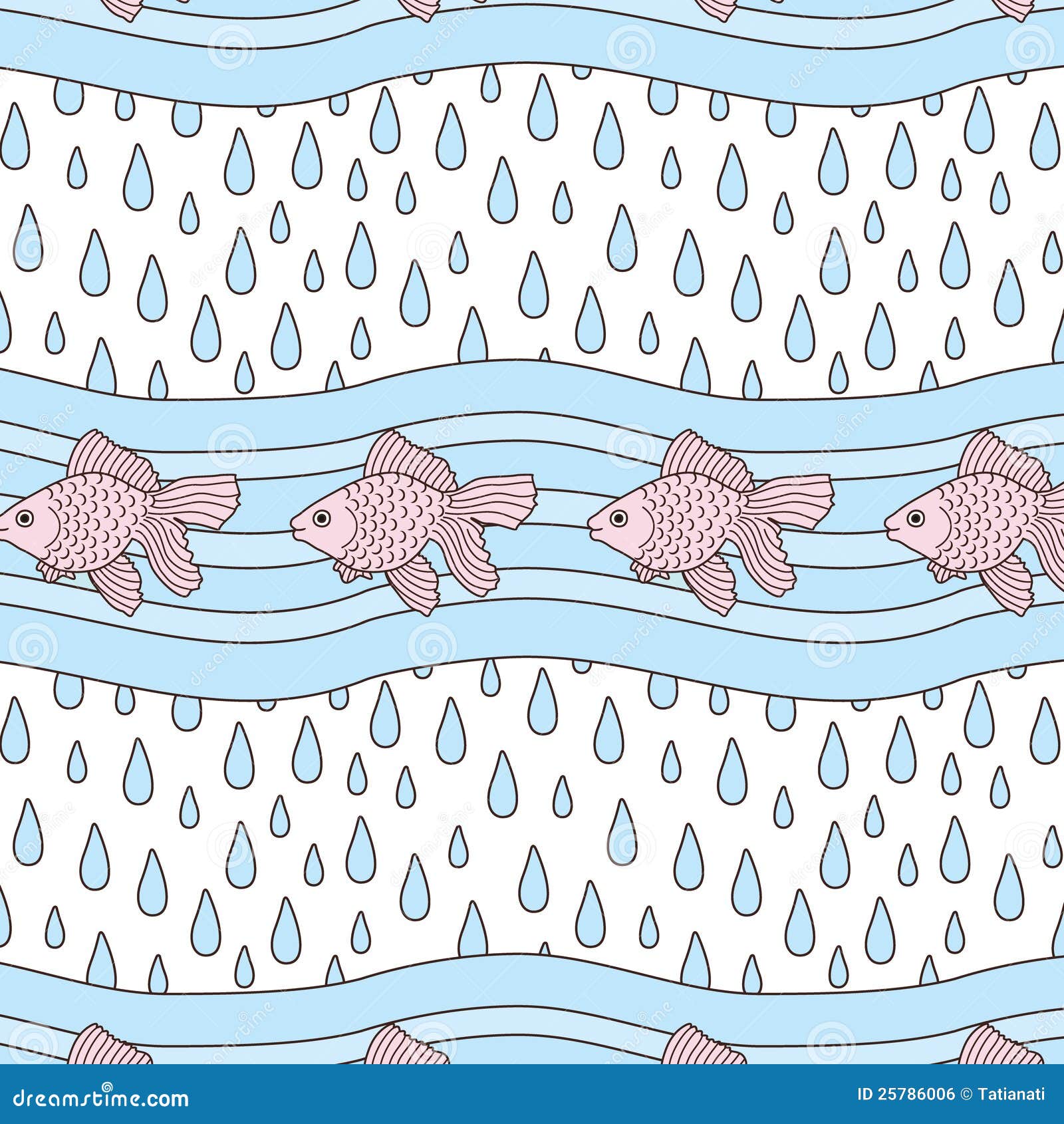 Raining-fish stock vector. Illustration of seamless, paper - 25786006