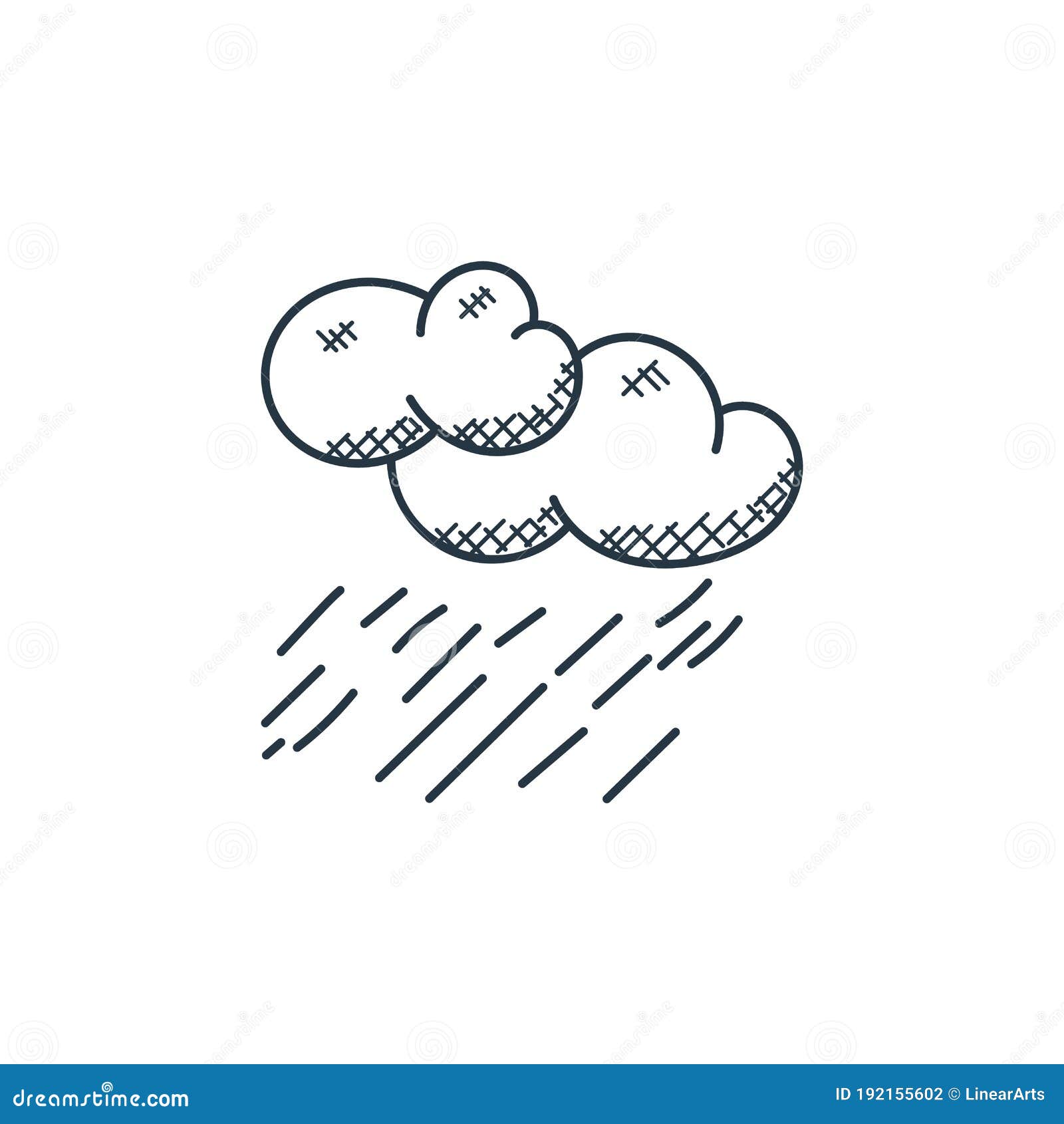 Raining Icon Vector from Weather Concept. Thin Line Illustration of ...