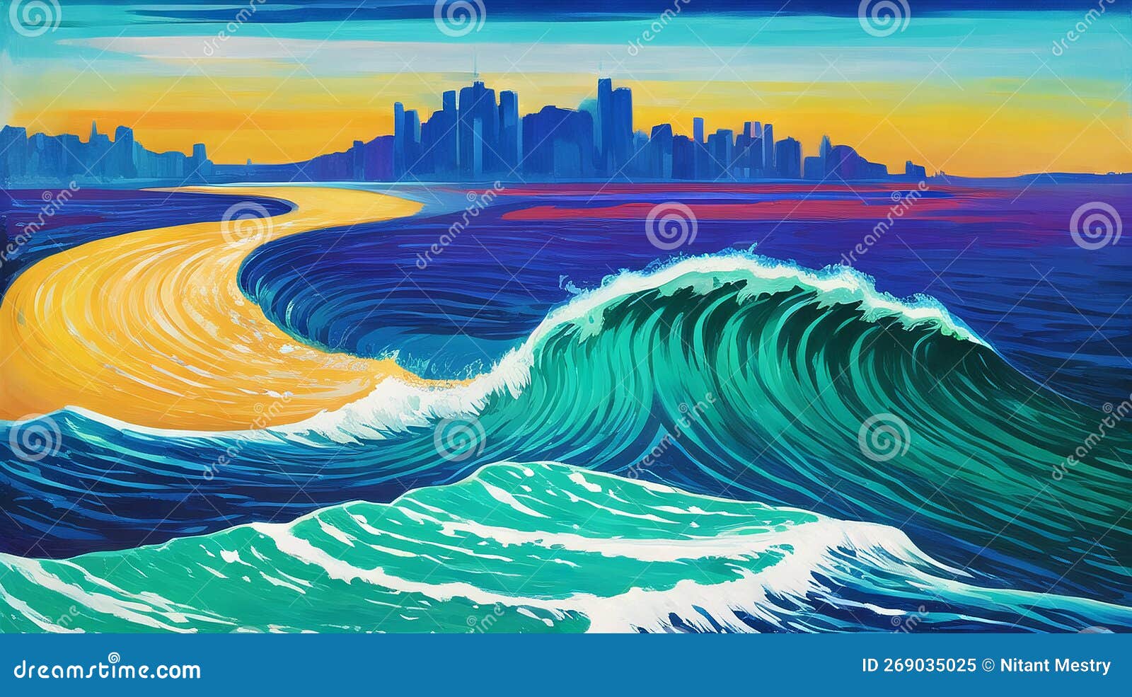 Raining Landscape Illustration Wall Art Ai Generated Stock Image ...