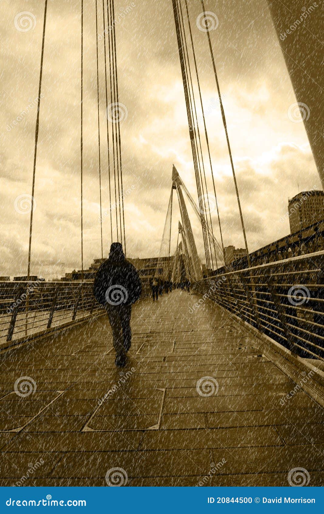 Raining on London City Bridge Stock Photo - Image of capital, rail ...