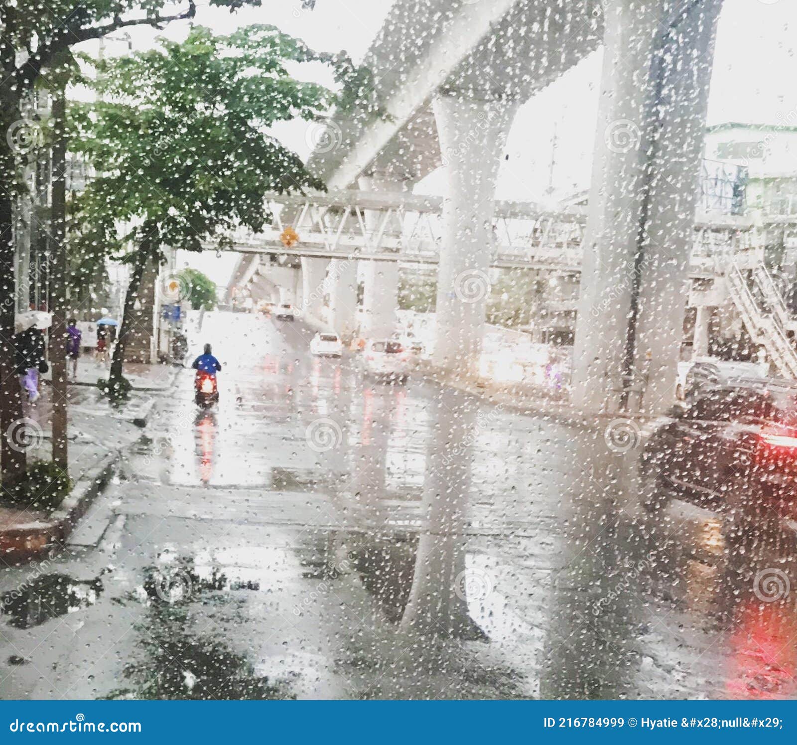 Raining stock image. Image of lonely, road, traffic - 216784999