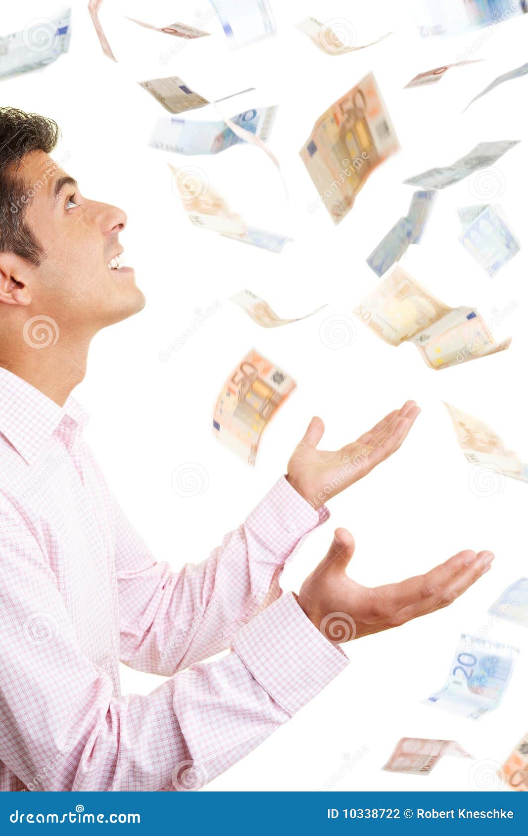 Raining money stock photo. Image of laugh, cutout, euro - 10338722
