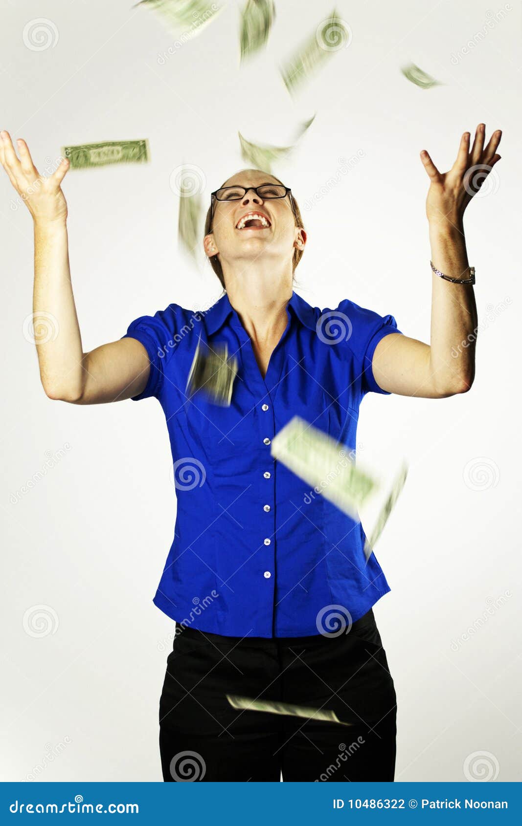 Raining Money stock photo. Image of lucky, glasses, money - 10486322