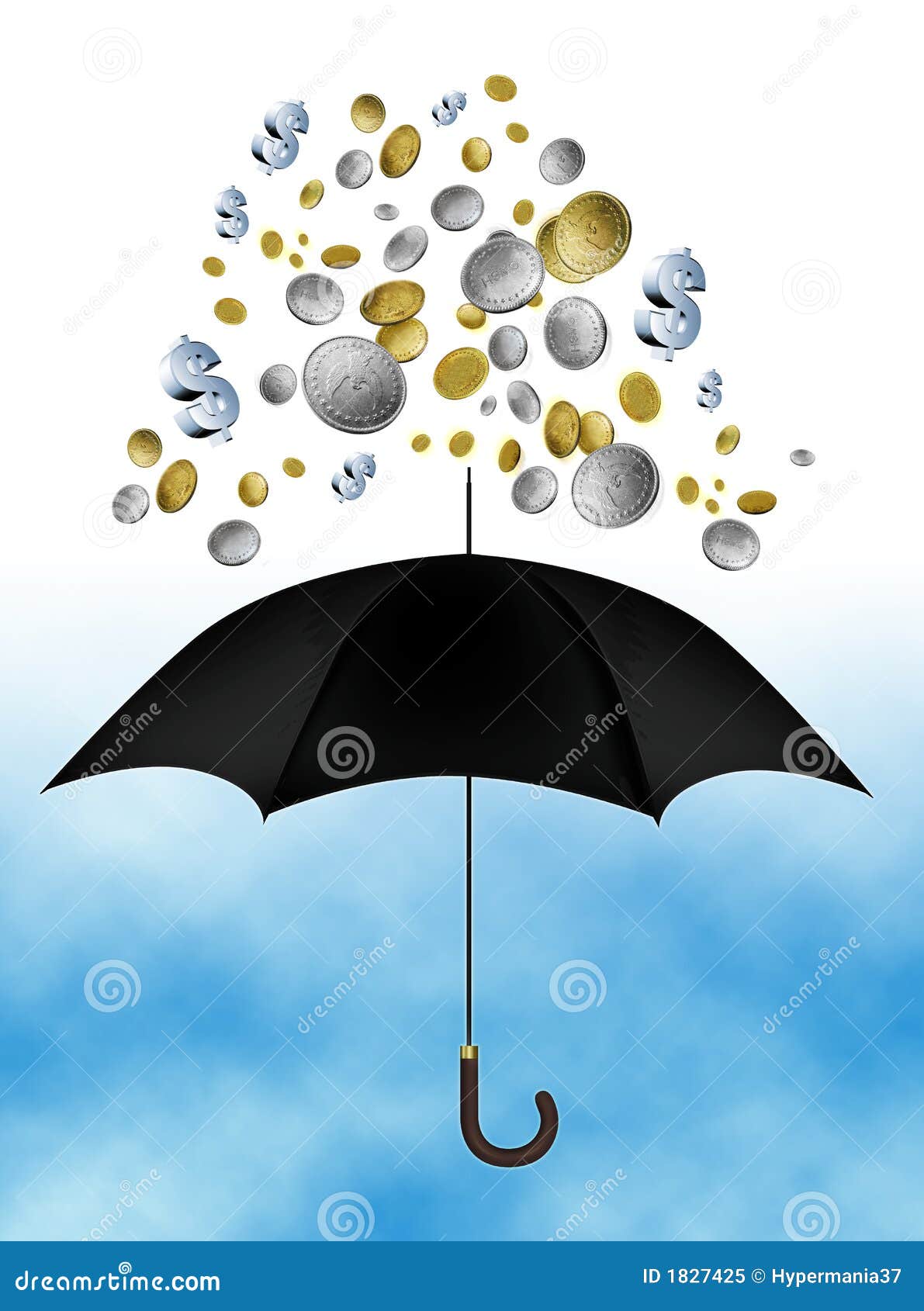 Raining Money Icon, Banknote Rain Background, Vector | CartoonDealer ...