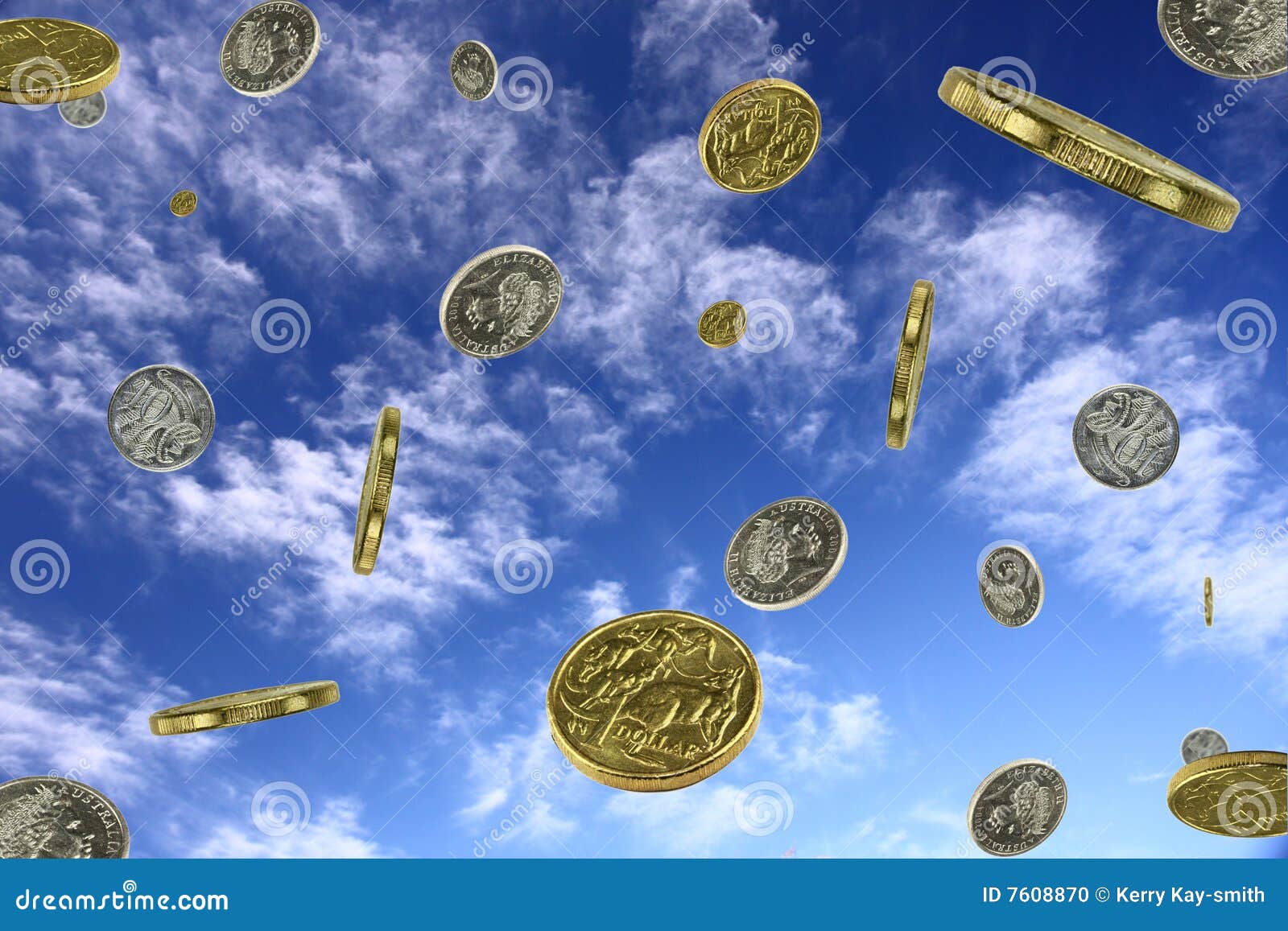 Raining money stock photo. Image of business, banking - 7608870