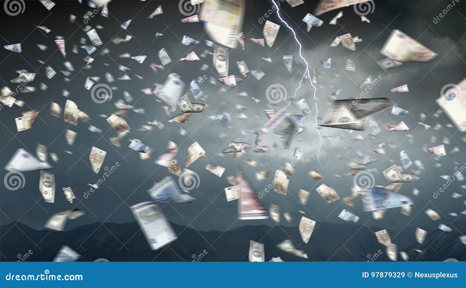 It is Raining Money. Mixed Media Stock Illustration - Illustration of ...