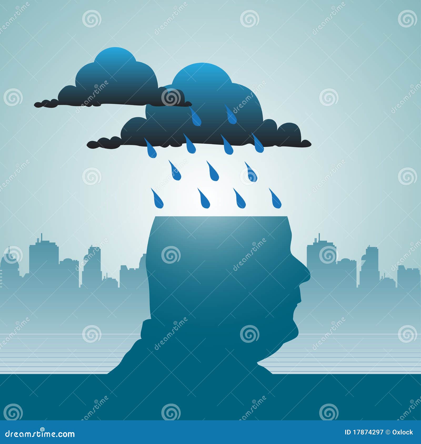 Raining in my mind stock vector. Illustration of design - 17874297