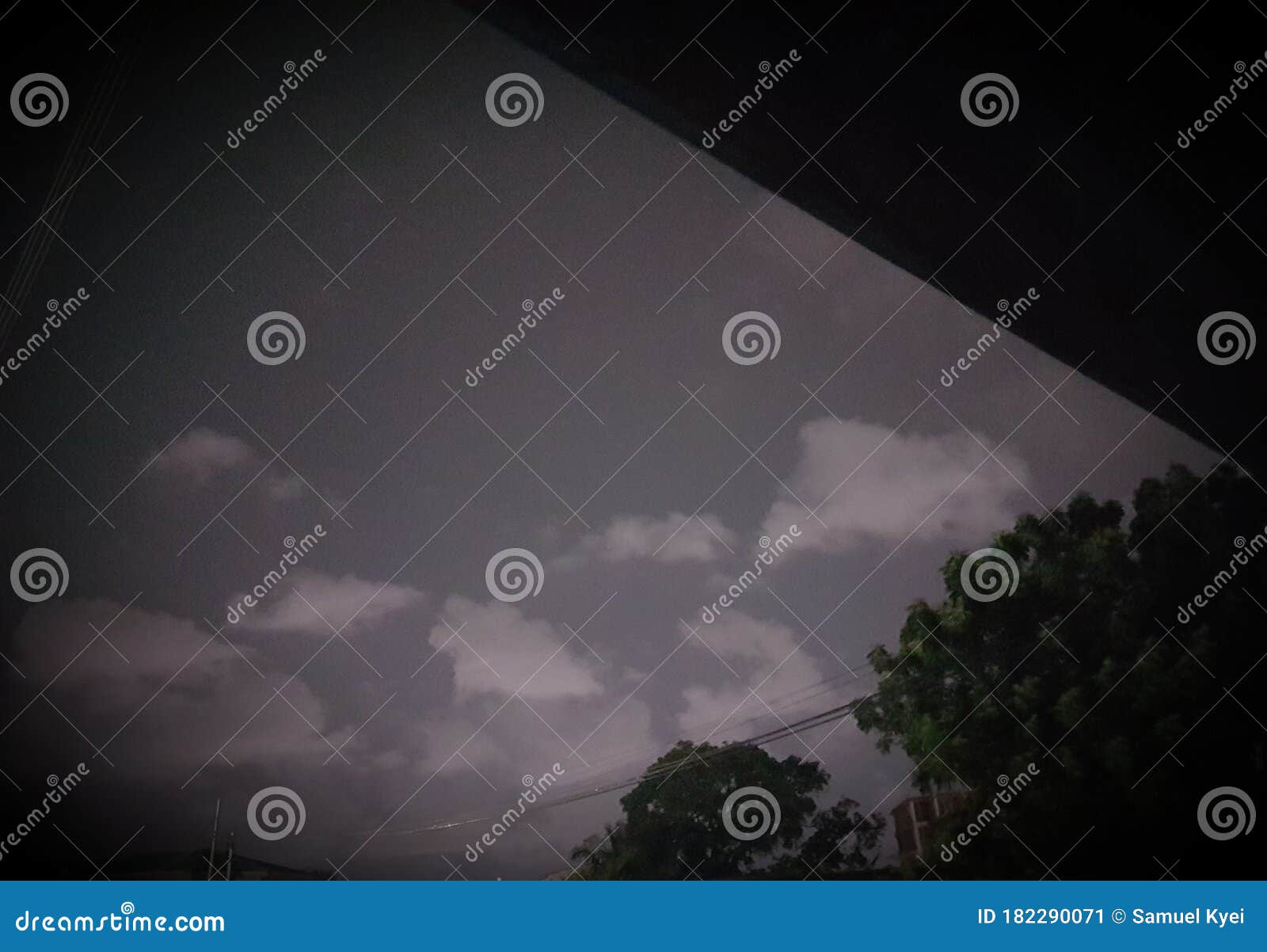Raining in the Night with Dark Claud Stock Image - Image of cloud ...
