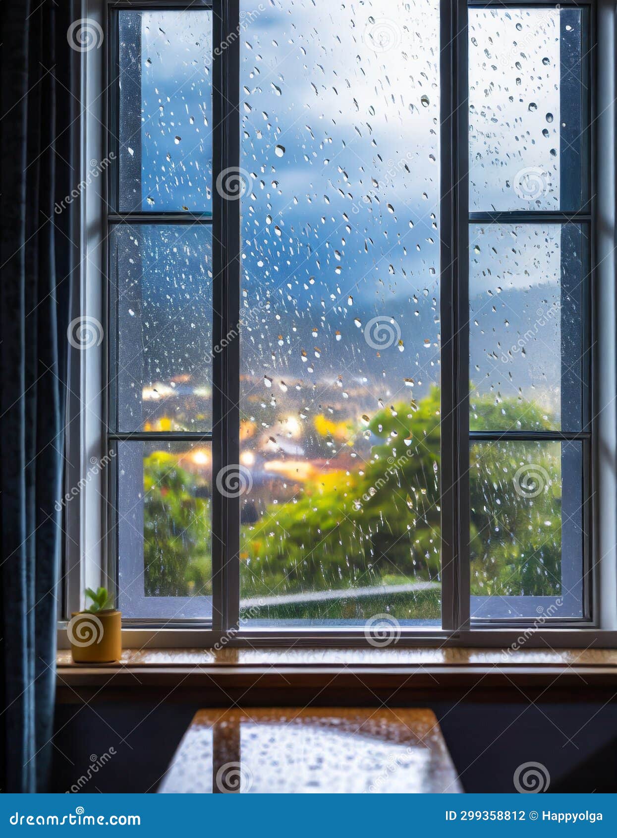 Raining Outside, Rain Drops on Window, Summer Rain Background Stock ...