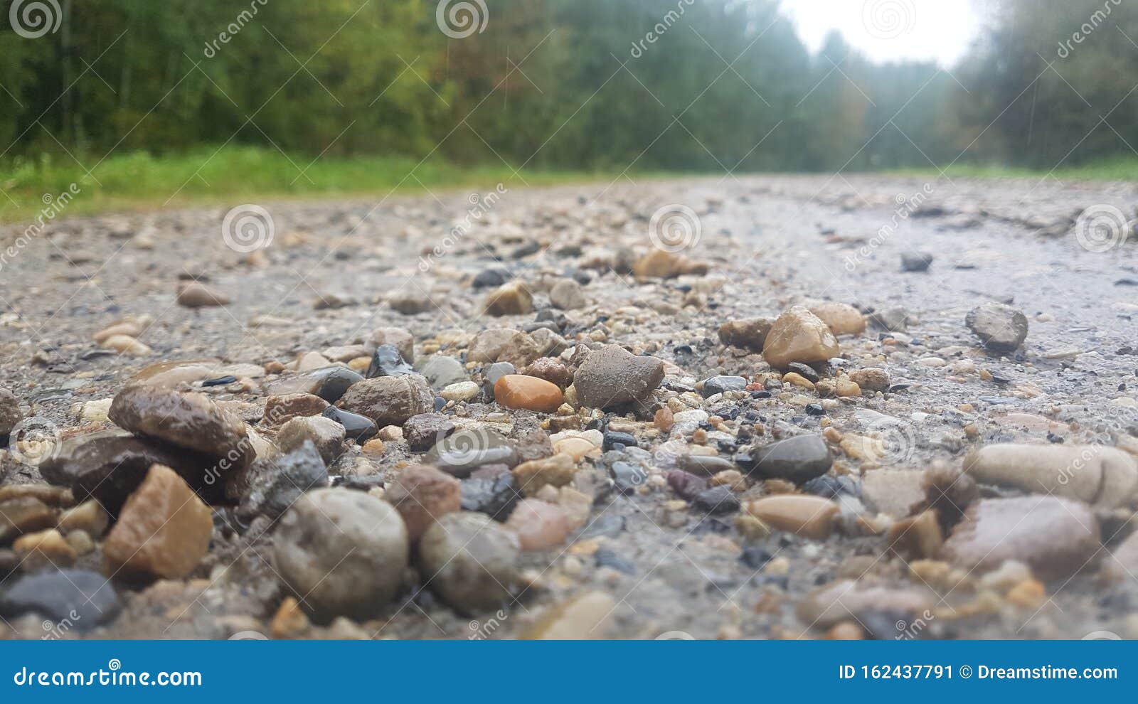 Raining on the road stock image. Image of road, outdoors - 162437791