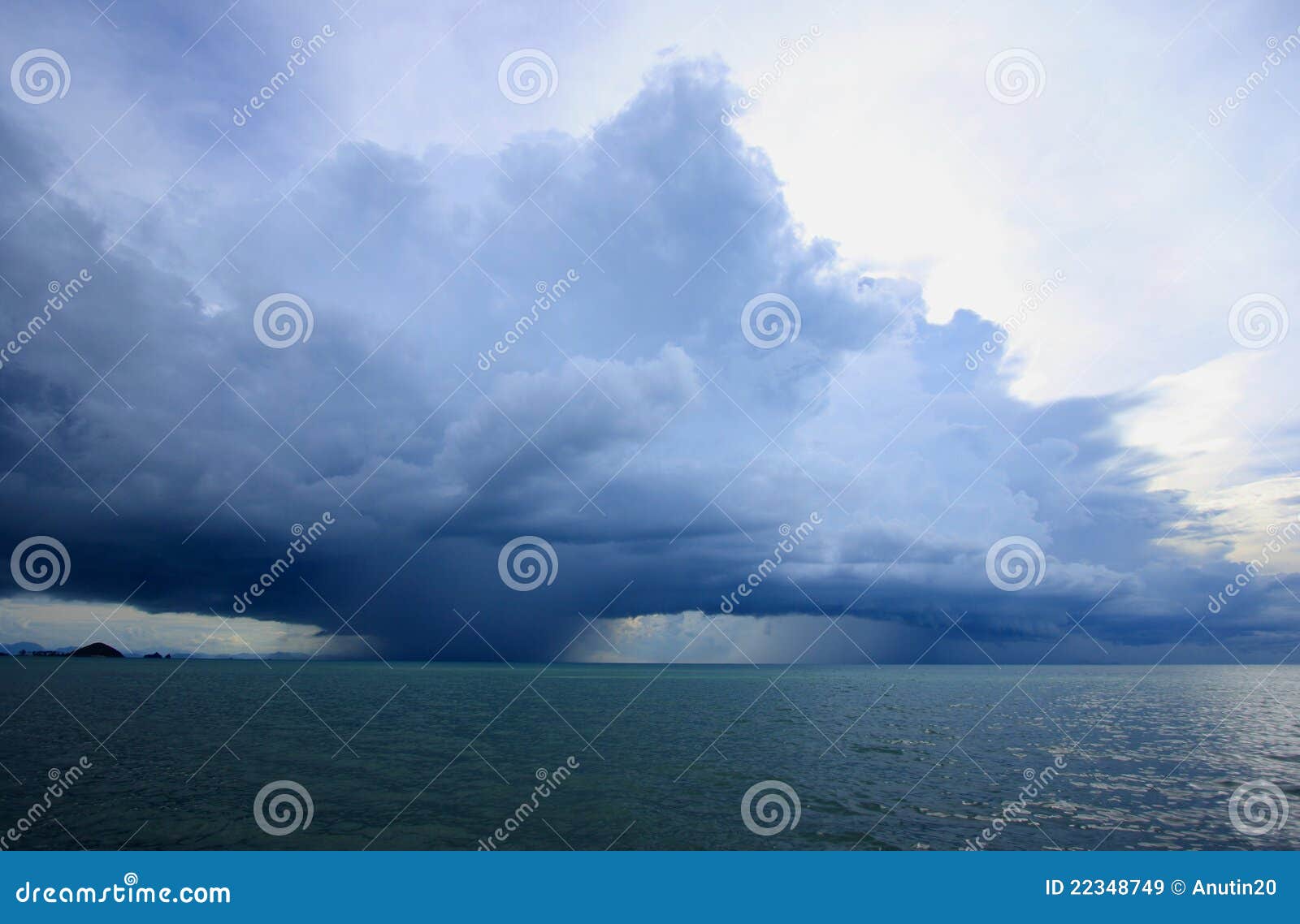 Raining in the sea stock image. Image of coastline, rain - 22348749