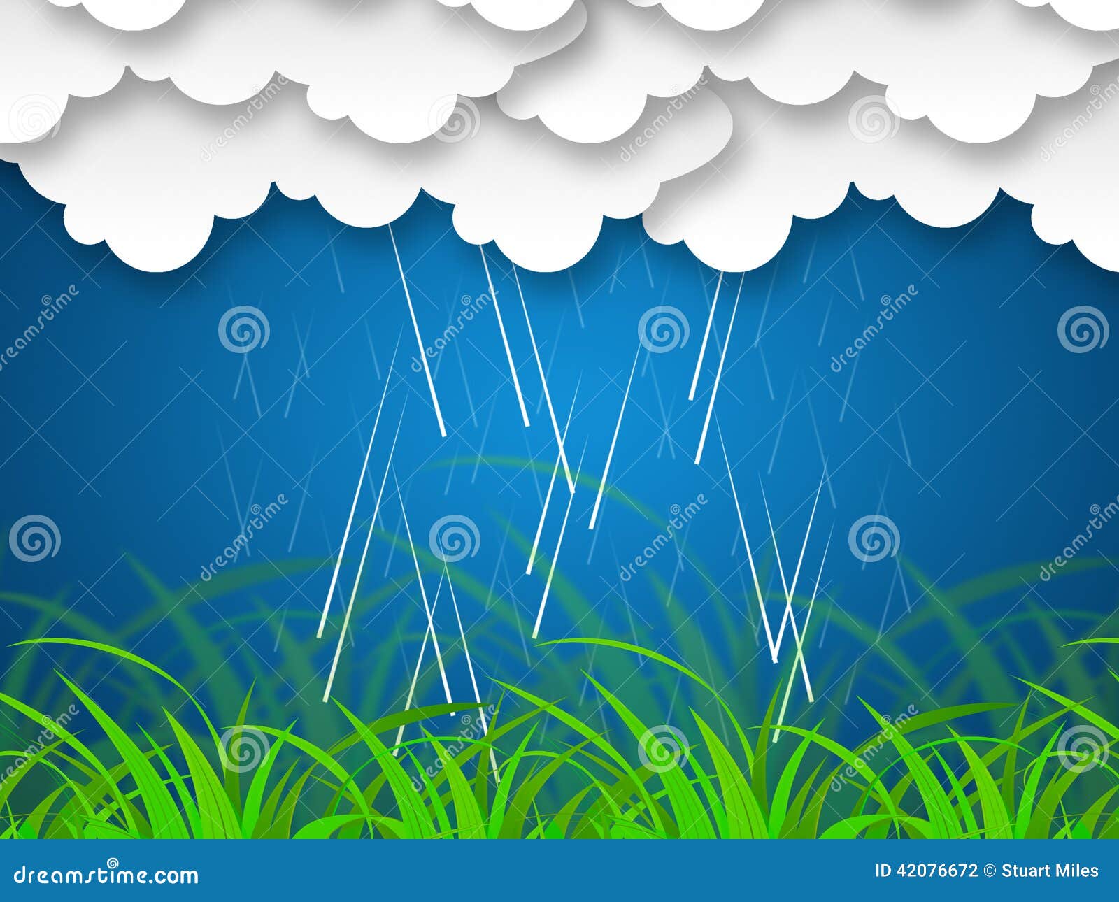 Raining Sky Background Shows Storms and Rain Stock Illustration ...