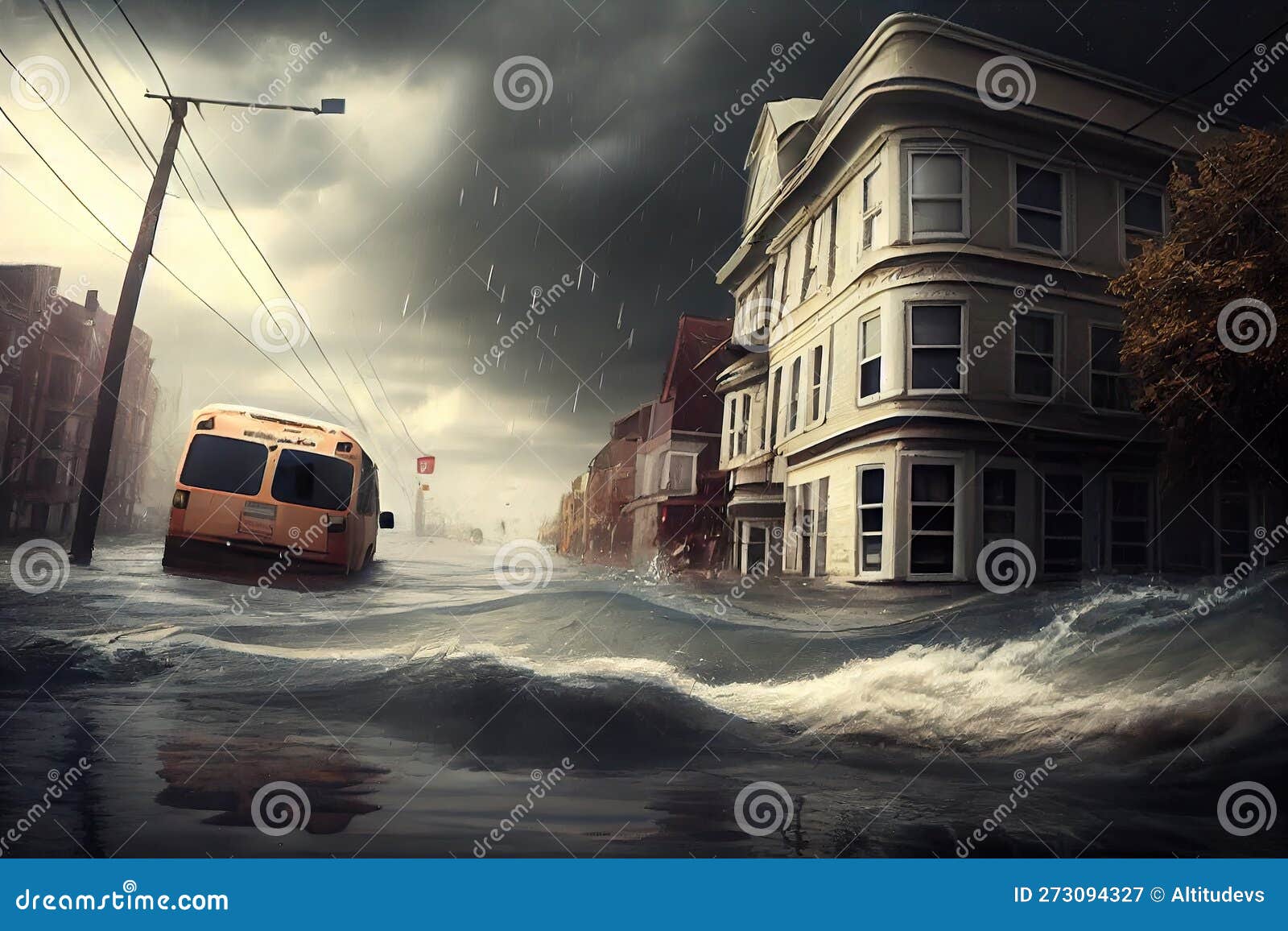 Raining is Unprecedented Disaster in Form of Flood Consequences Stock ...