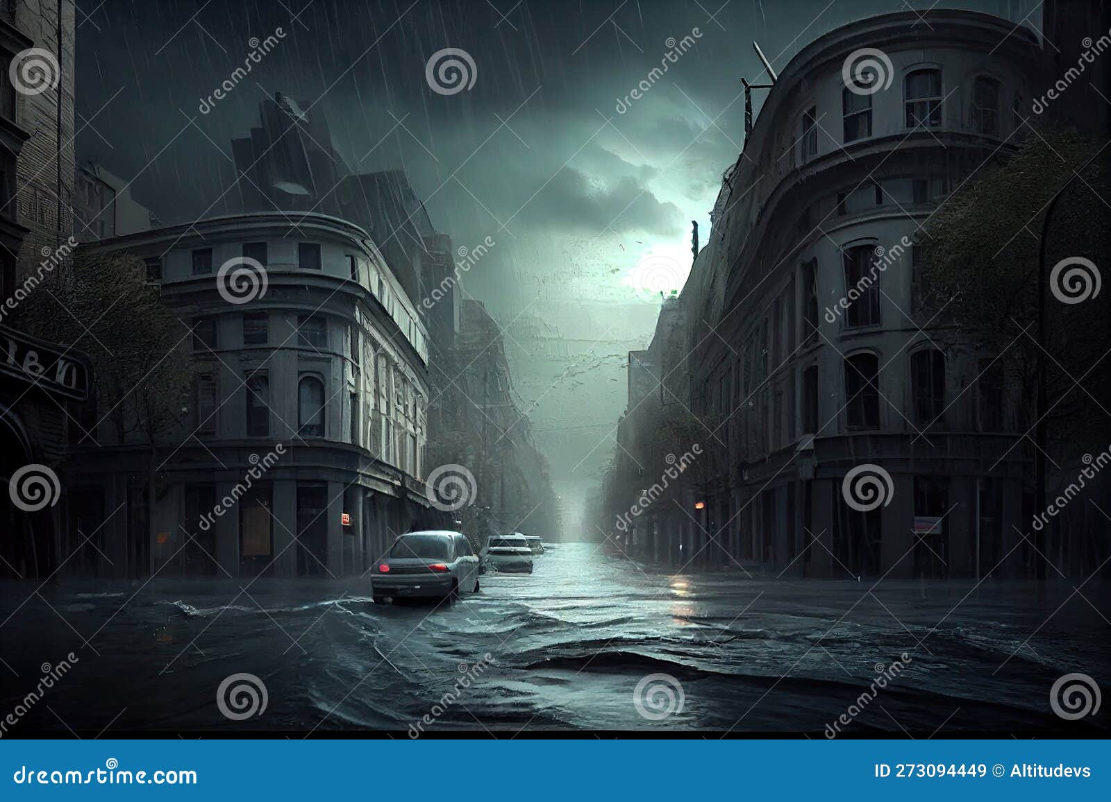 Raining is Unprecedented Disaster in Form of Flood Consequences Stock ...