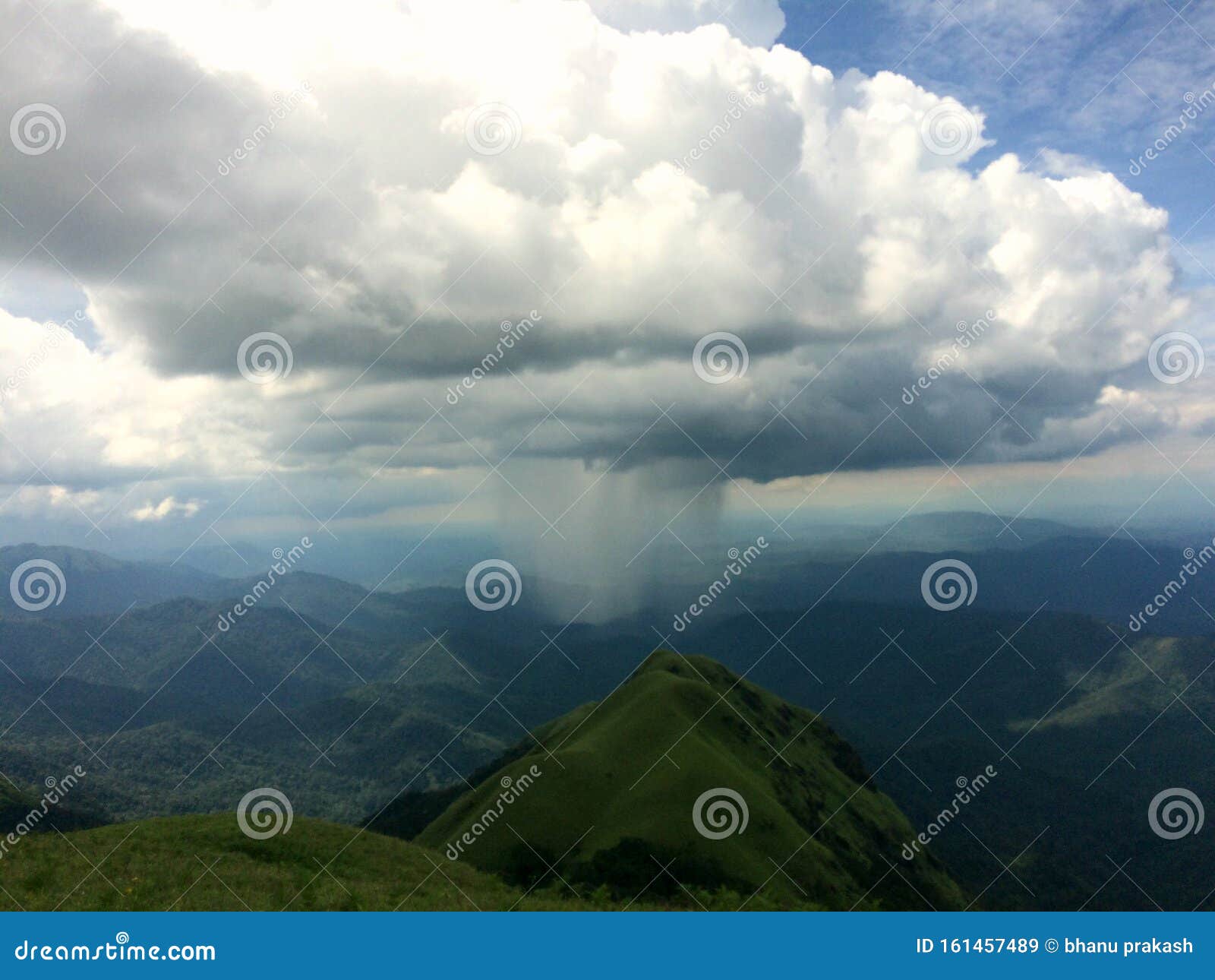 Raining View from the Top of the Mountain Stock Image - Image of ...