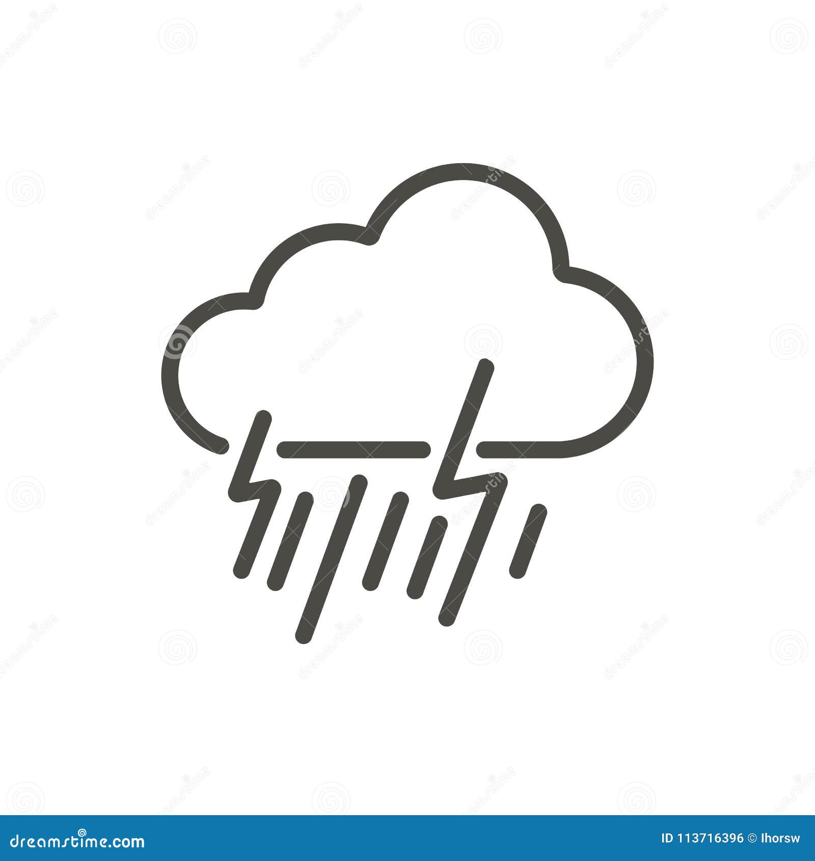 Rainstorm Icon Vector. Line Storm Symbol Stock Vector - Illustration of ...