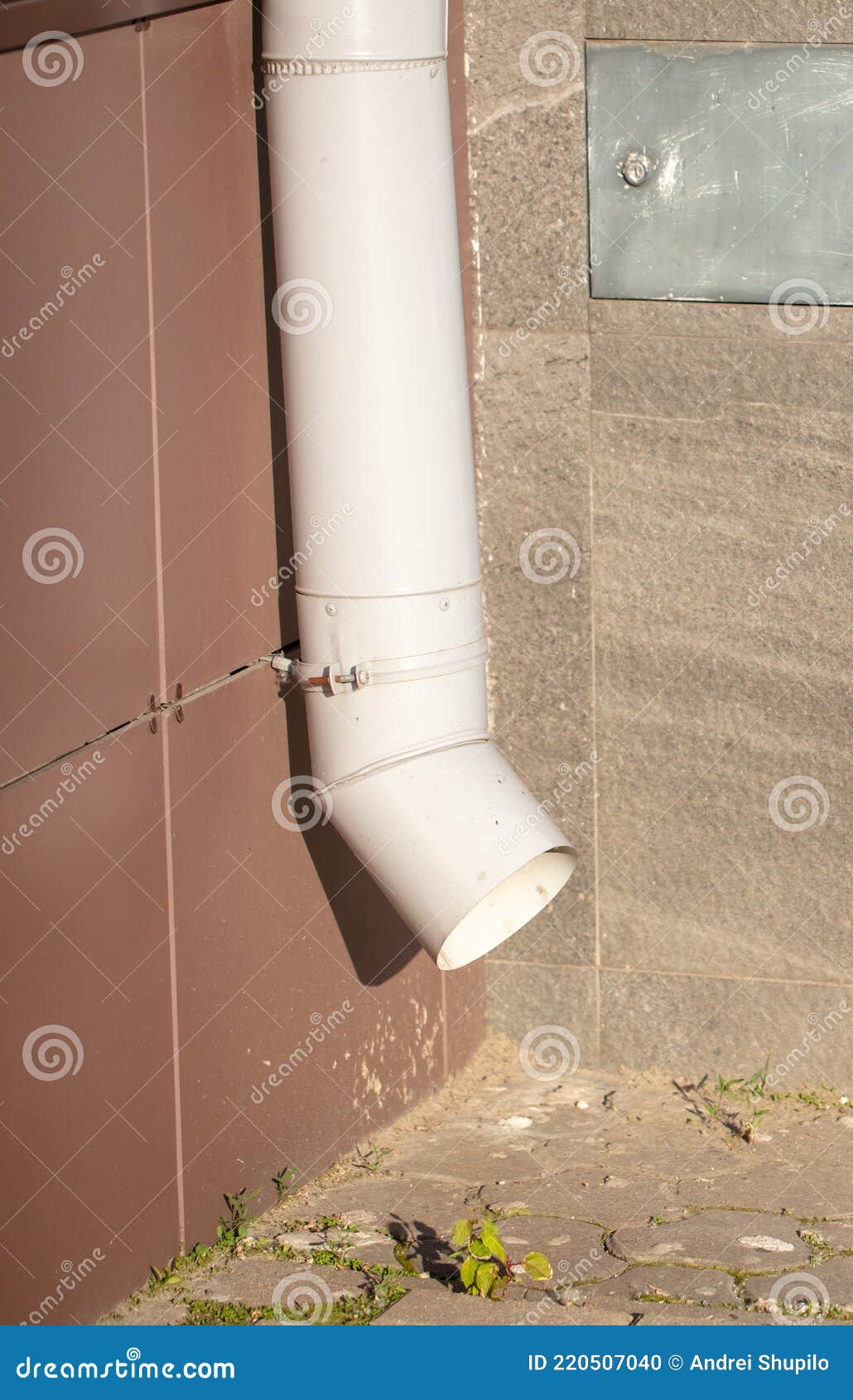 Rainwater Drain Pipe on the Wall Stock Photo - Image of outdoor, flow ...