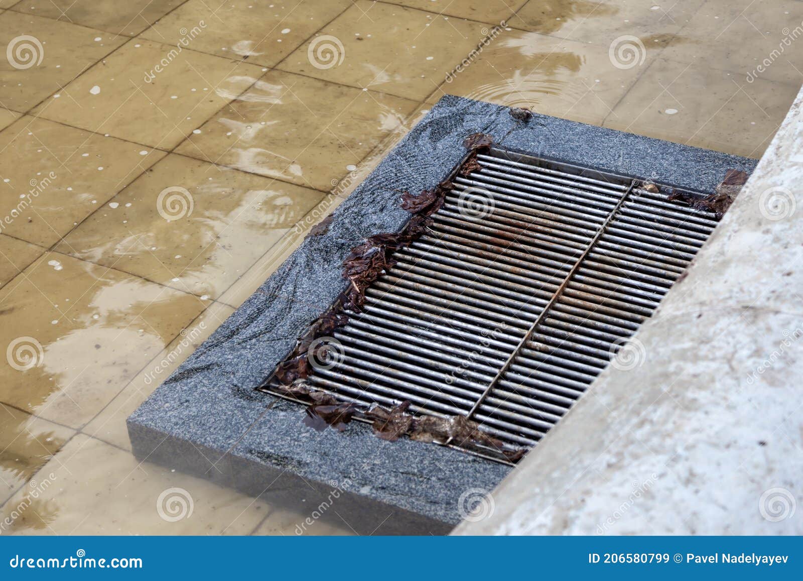 Rainwater Drainage or Storm Grille Closeup Stock Image - Image of ...