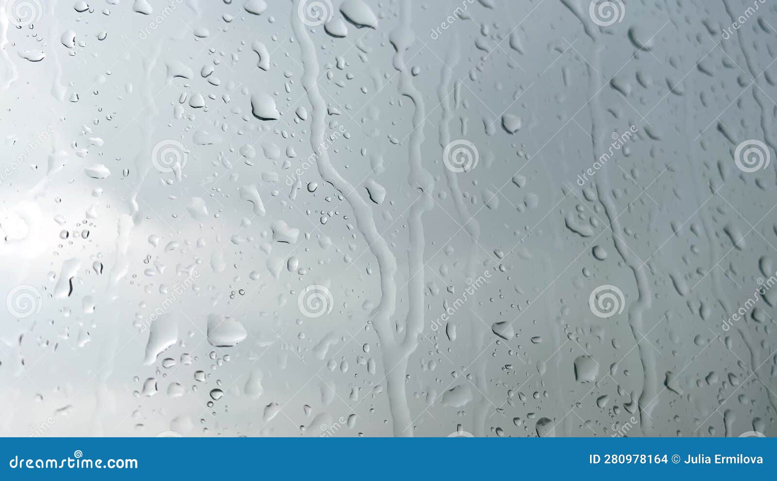 Rainwater Drops Falling Down on the Window Glass. Stock Footage - Video ...