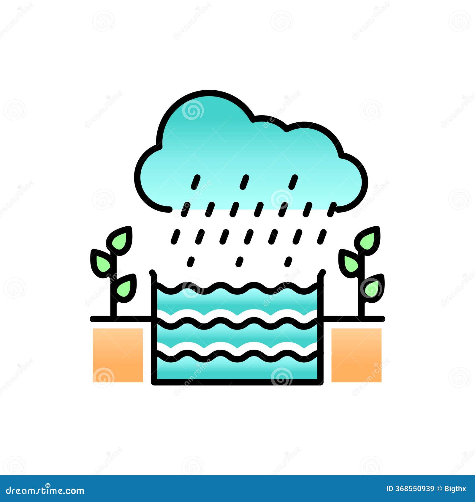 Rainwater Harvesting Cartoon Vector | CartoonDealer.com #14172147
