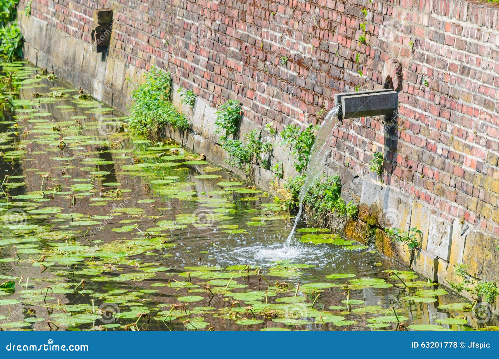 Rainwater Inlet in a Castle Moat Stock Photo - Image of secured ...