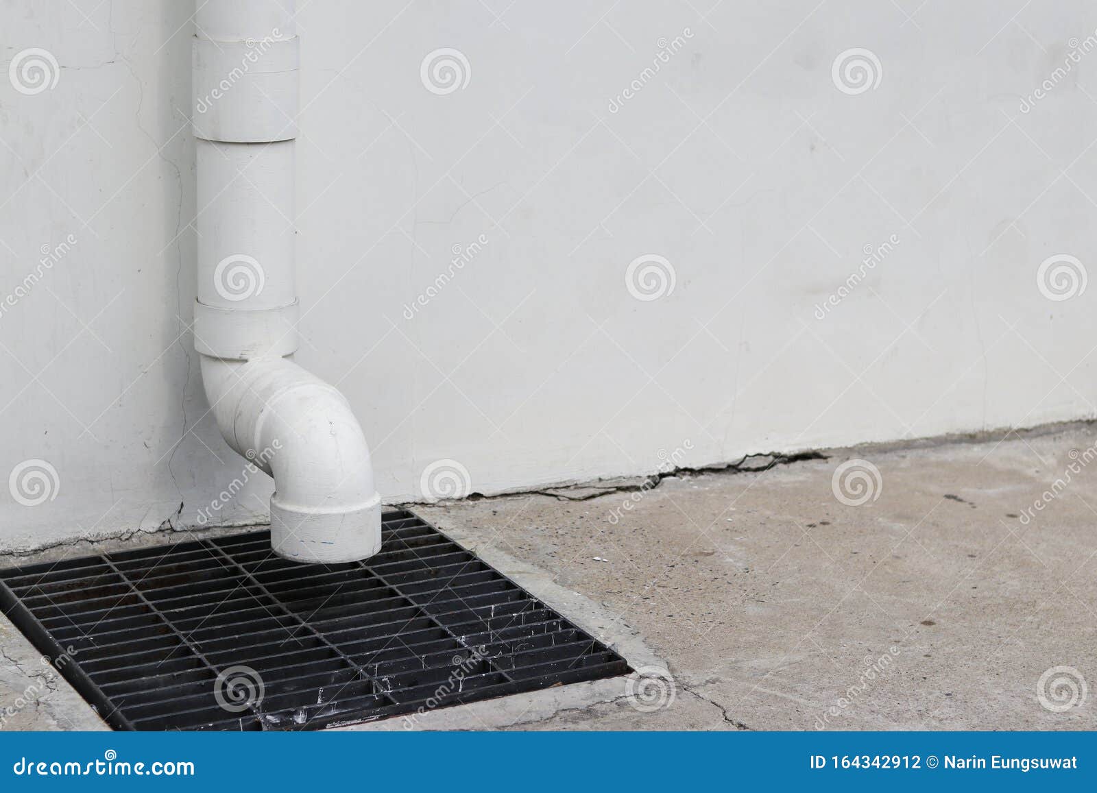 Rainwater Pipes Continue Down from the Top and Discharged at the Sewer ...