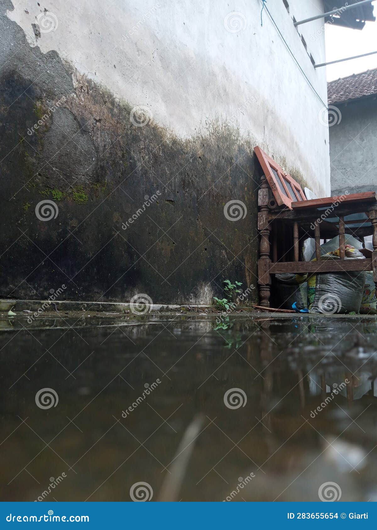 Rainwater Puddles Behind The House Stock Image | CartoonDealer.com ...
