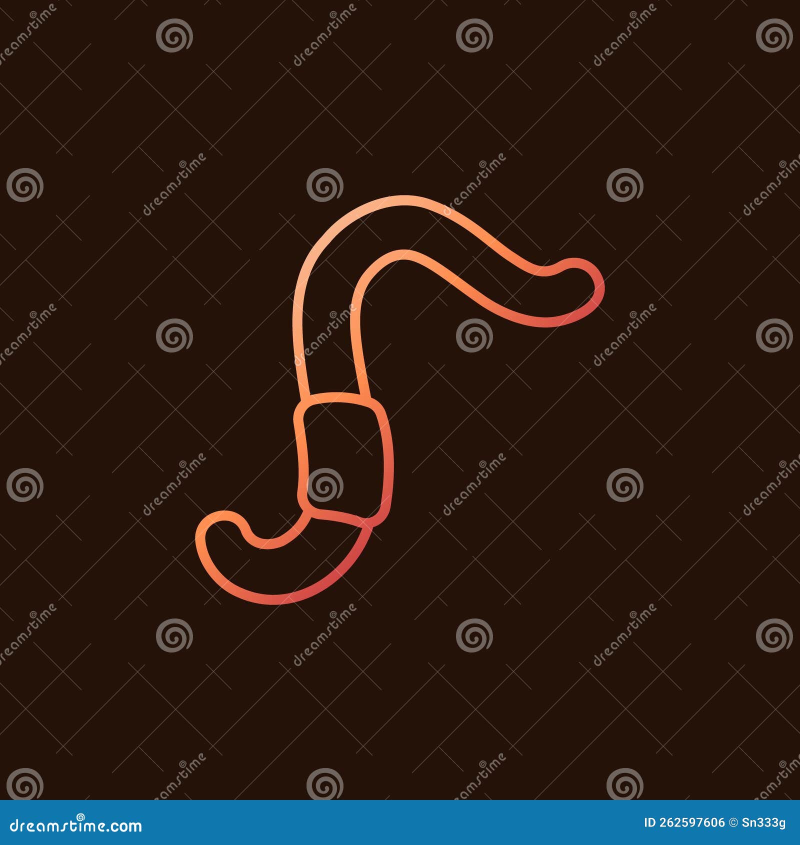 Rainworm Or Earth-worm Vector Concept Linear Colorful Icon ...