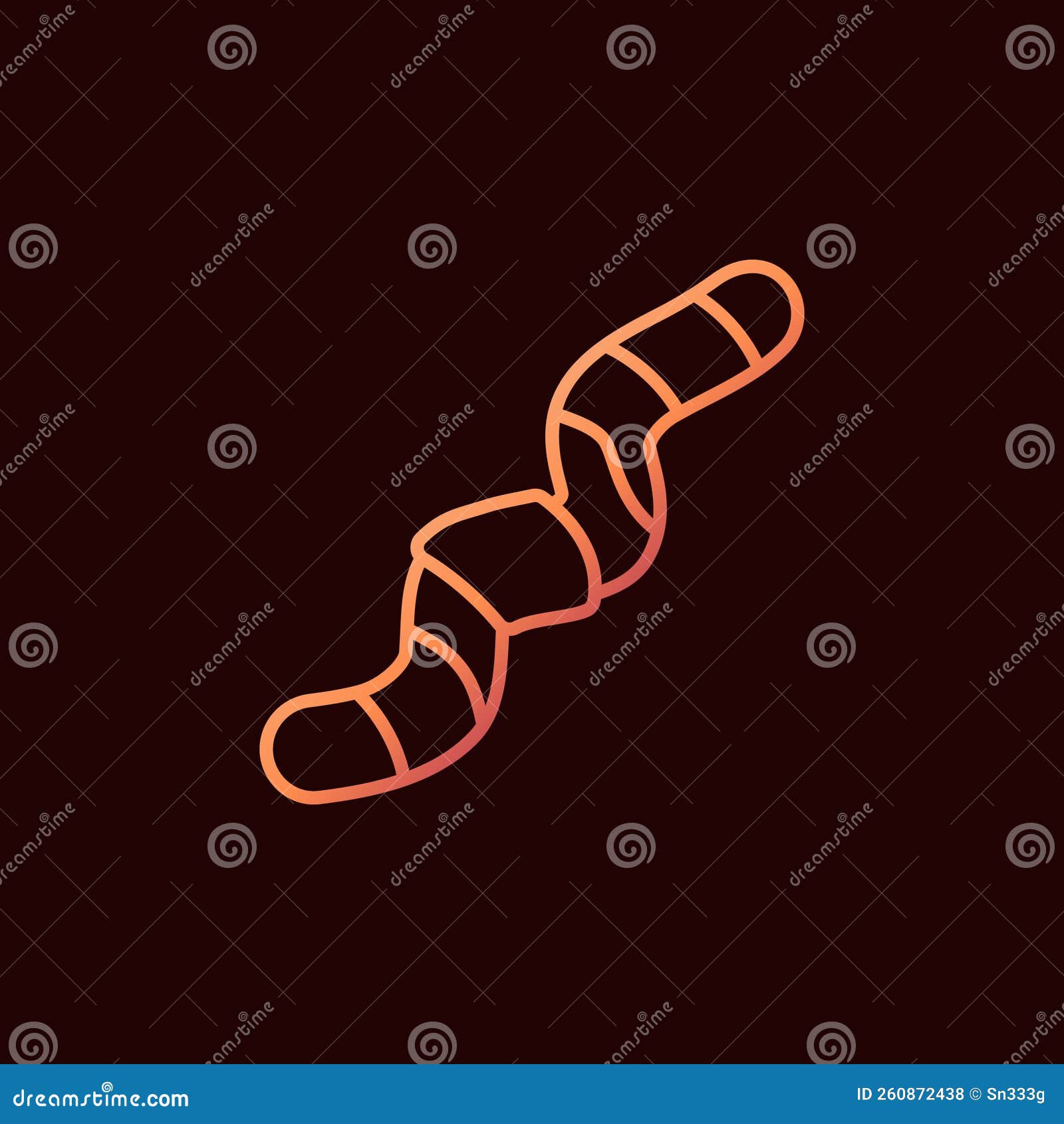 Rainworm Vector Concept Red Minimal Worm Icon or Symbol Stock Vector ...