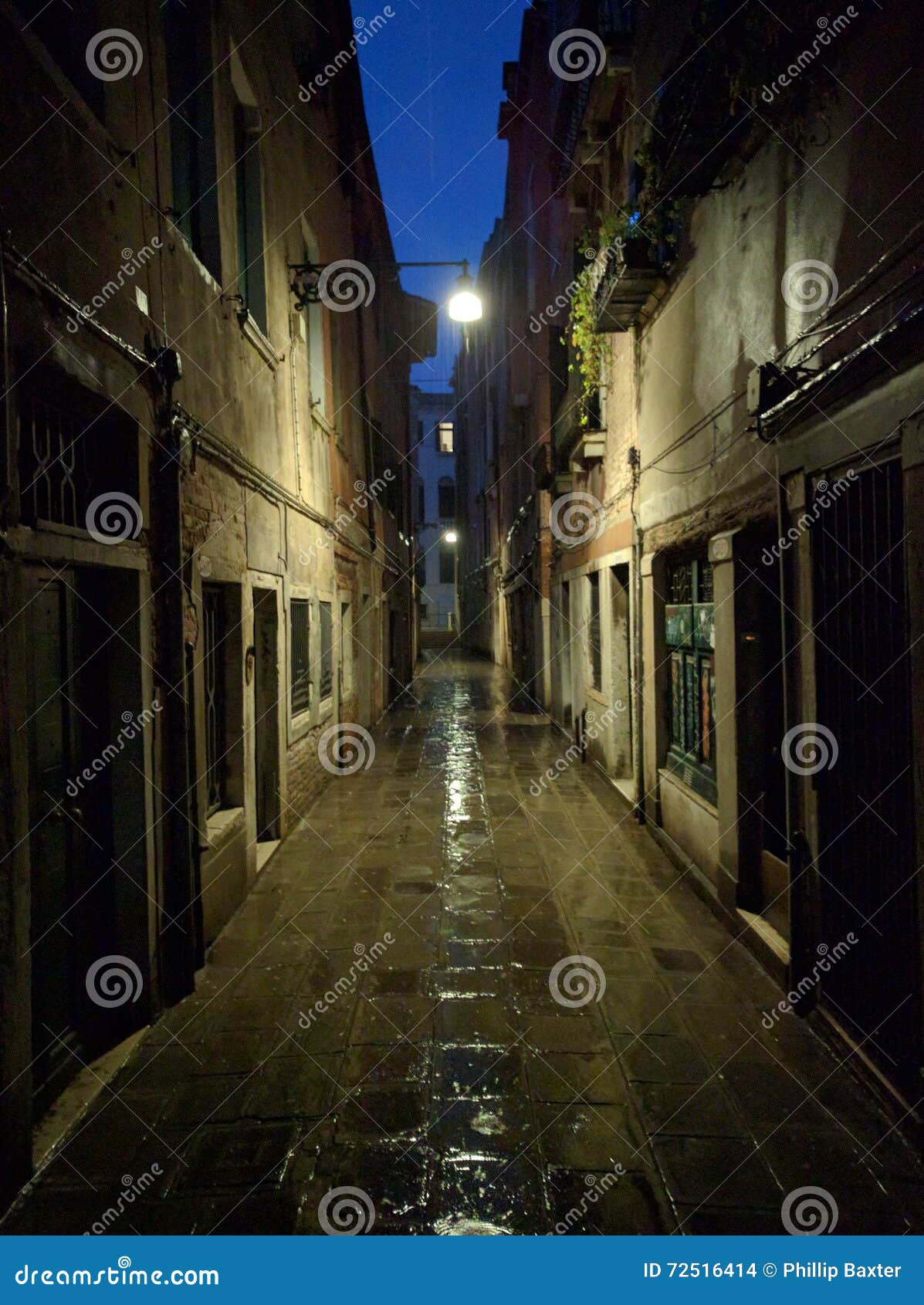 Rainy alley in Venice stock photo. Image of alley, rainy - 72516414