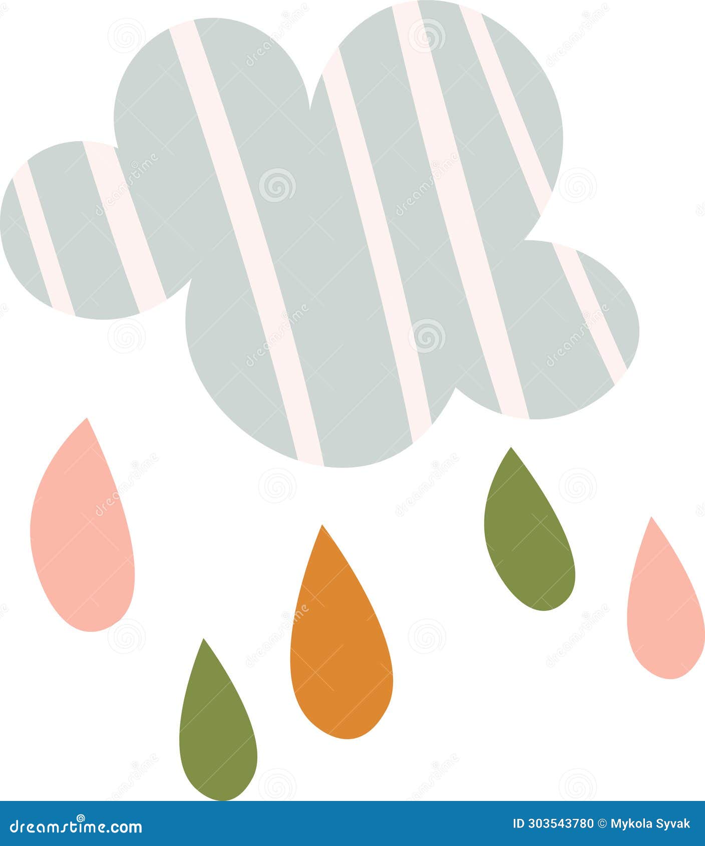 Rainy Cloud Cartoon stock vector. Illustration of graphic - 303543780