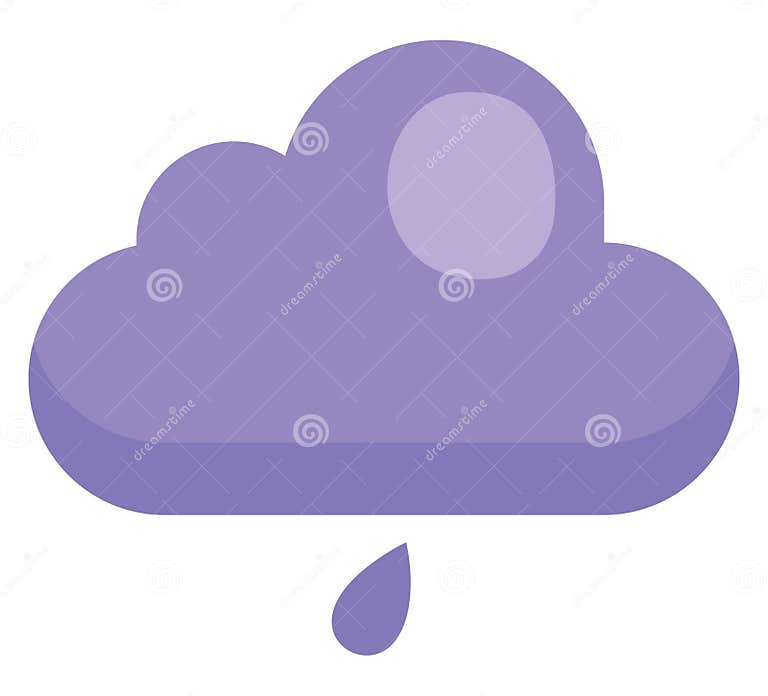 Rainy cloud, icon stock vector. Illustration of white - 258927507
