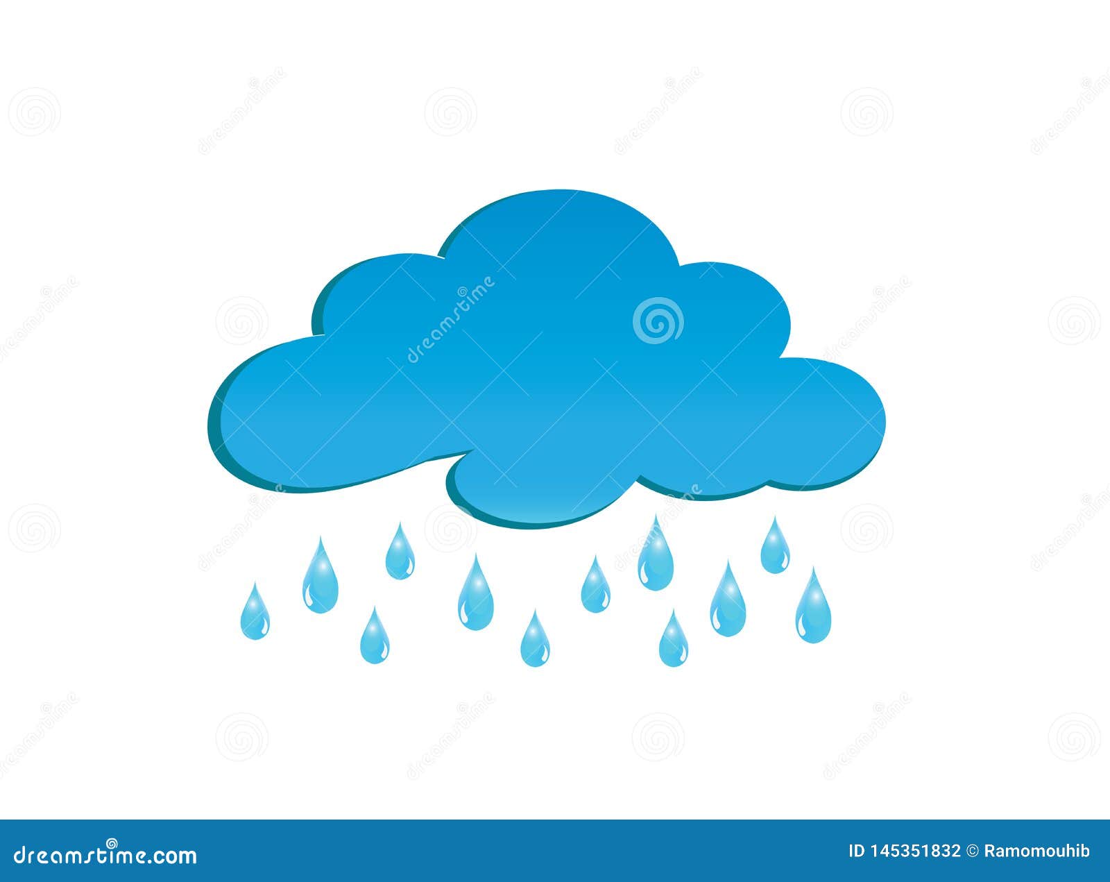 Rainy Clouds For Logo Design Illustrator, Drops Of Rain Symbol Stock ...