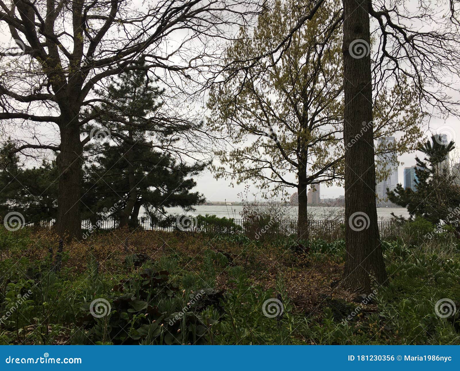 Rainy and Cloudy Day in Spring in Manhattan, New York, NY. Stock Photo ...