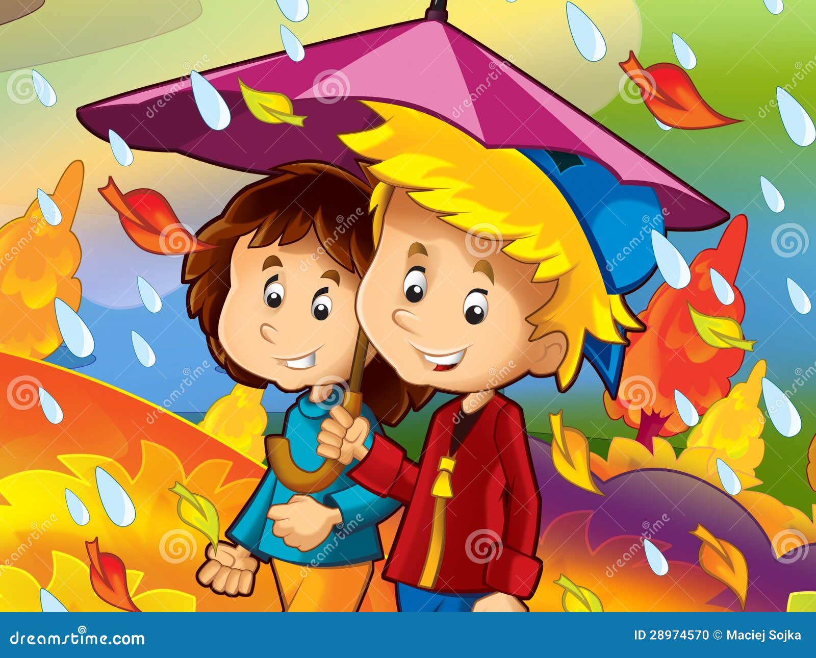 The Rainy Day In Autumn Royalty-Free Illustration | CartoonDealer.com ...
