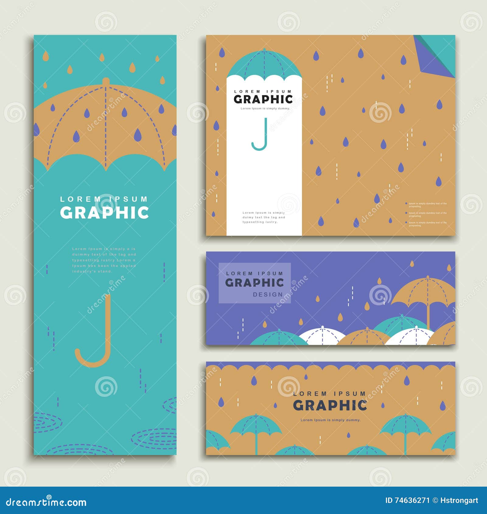 Rainy day banner template stock vector. Illustration of page - 74636271