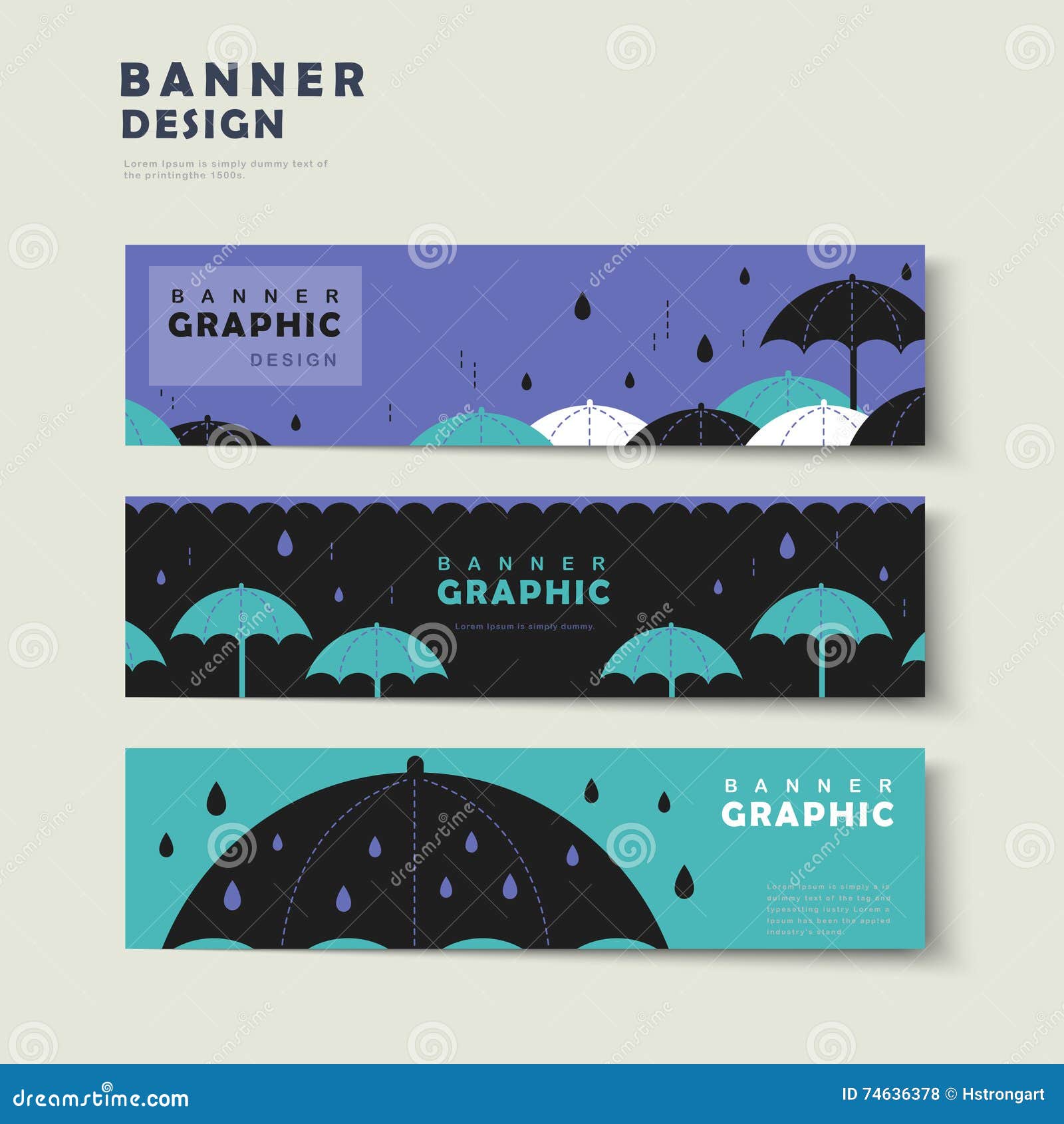 Rainy day banner template stock illustration. Illustration of colorful ...