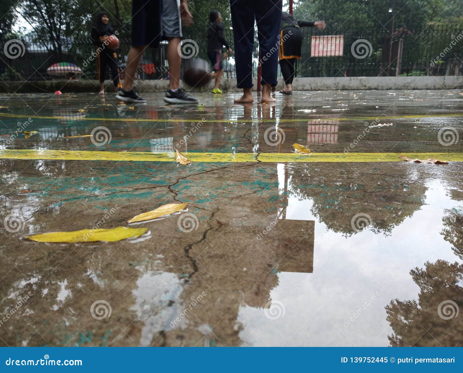 After rainy day editorial image. Image of basketballcourt - 139752445