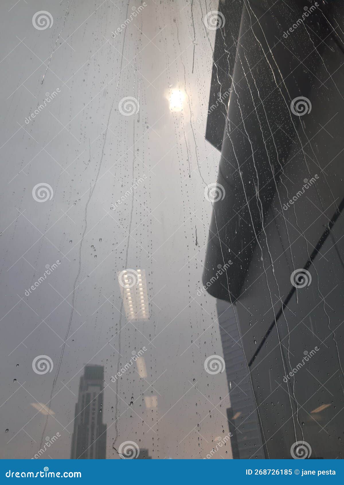 Rainy Day with Bright of the Sun Stock Image - Image of rainy, rain ...