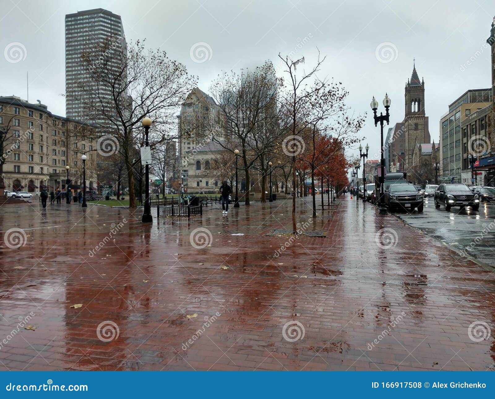 Rainy Day in City of Boston Massachusetts Editorial Stock Photo - Image ...