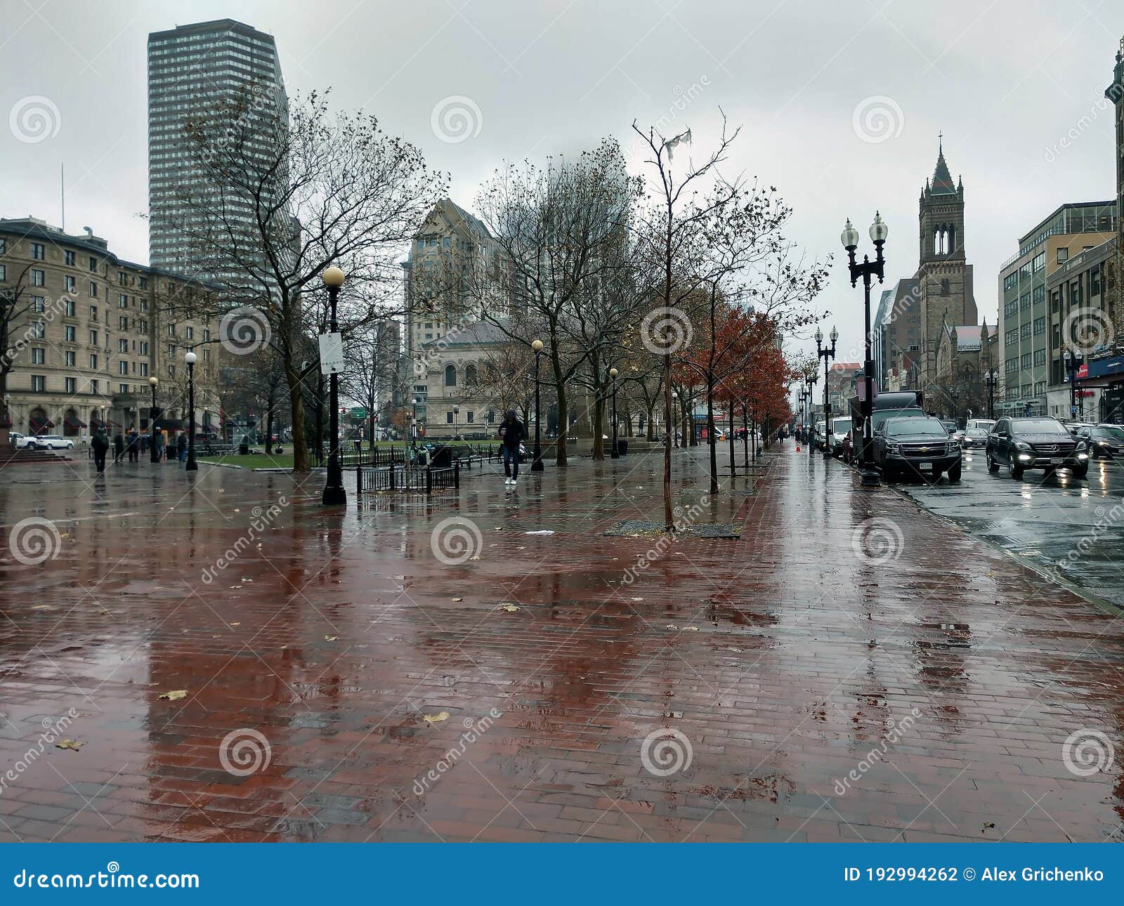 Rainy Day in City of Boston Massachusetts Editorial Photography - Image ...