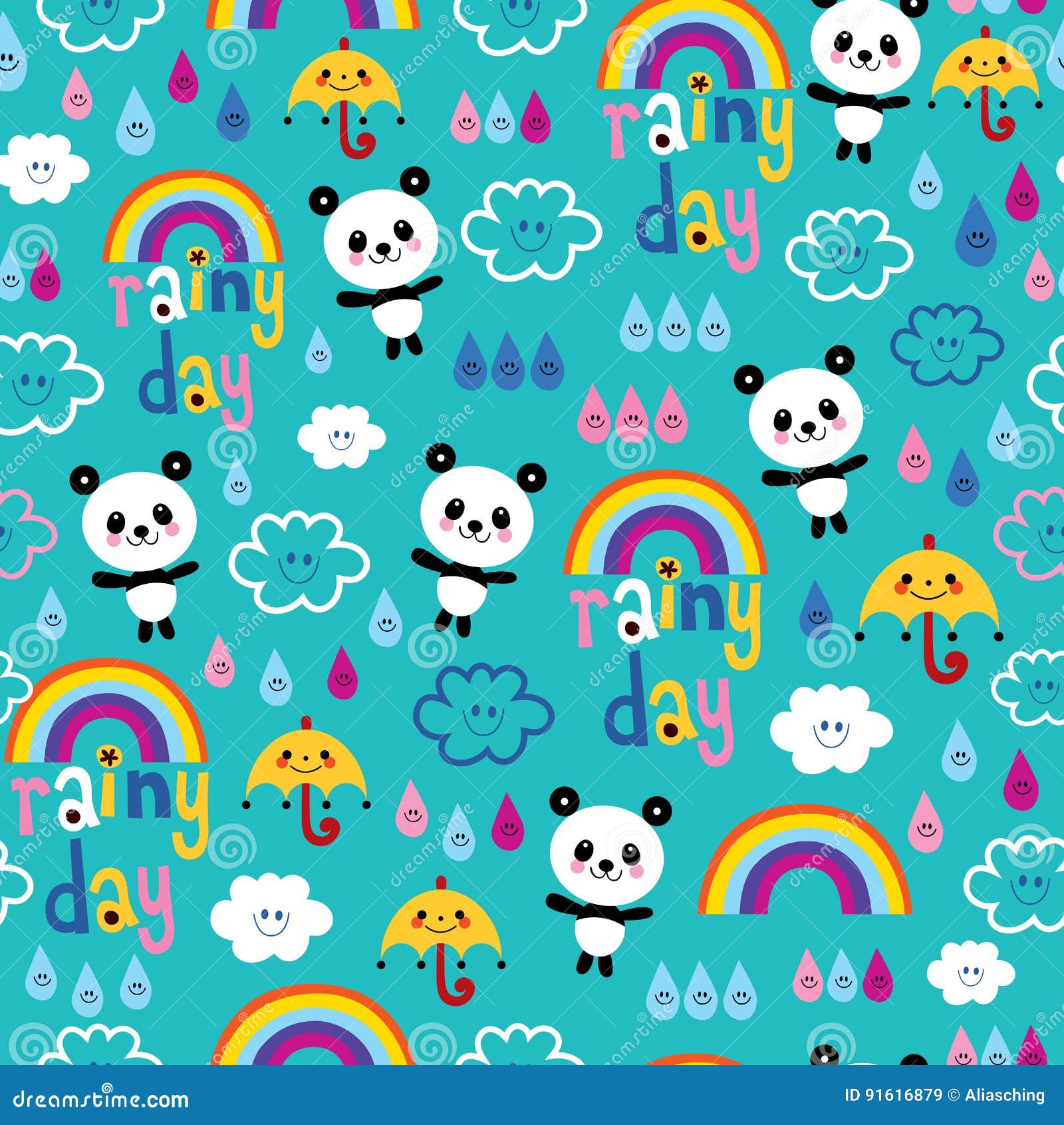 Panda Bears Cute Animals Numbers With Cartoon Baby Illustrations ...