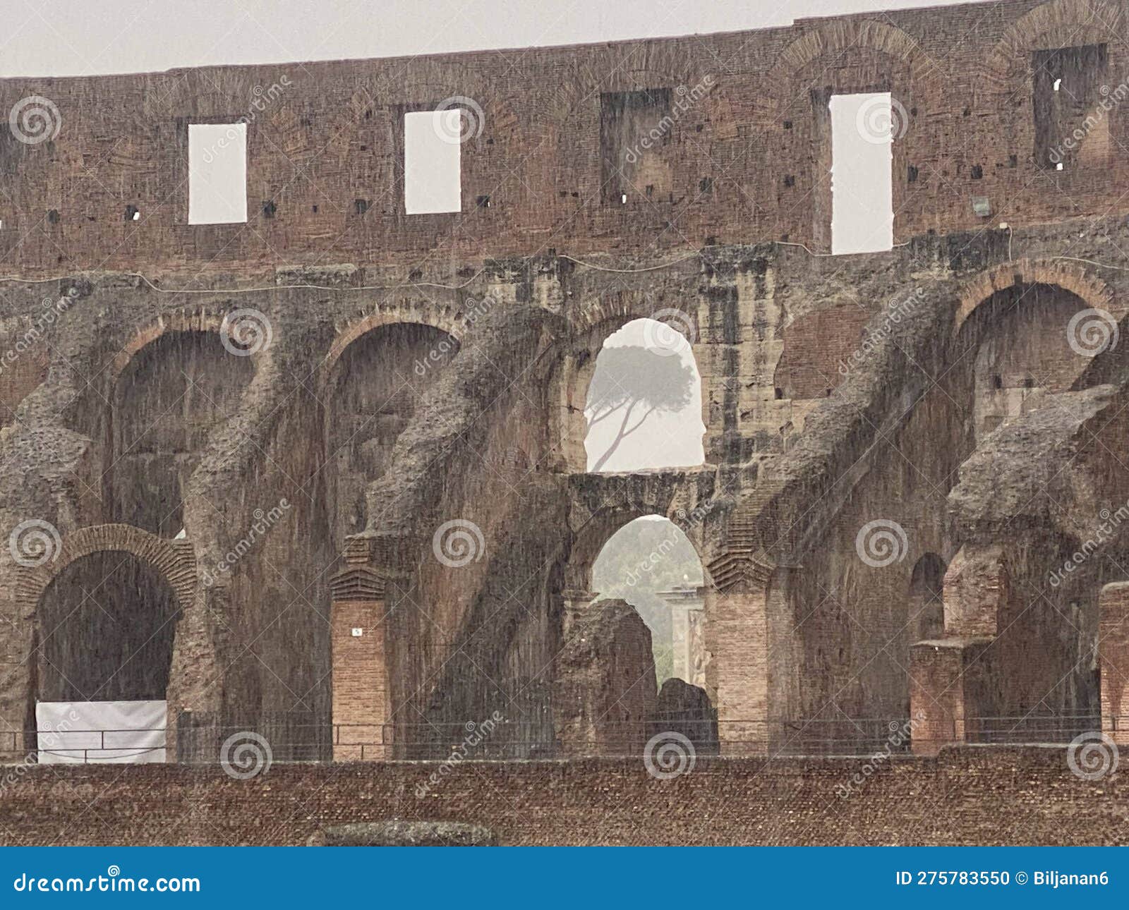 Rainy Day in Colosseum in Rome Stock Photo - Image of building ...