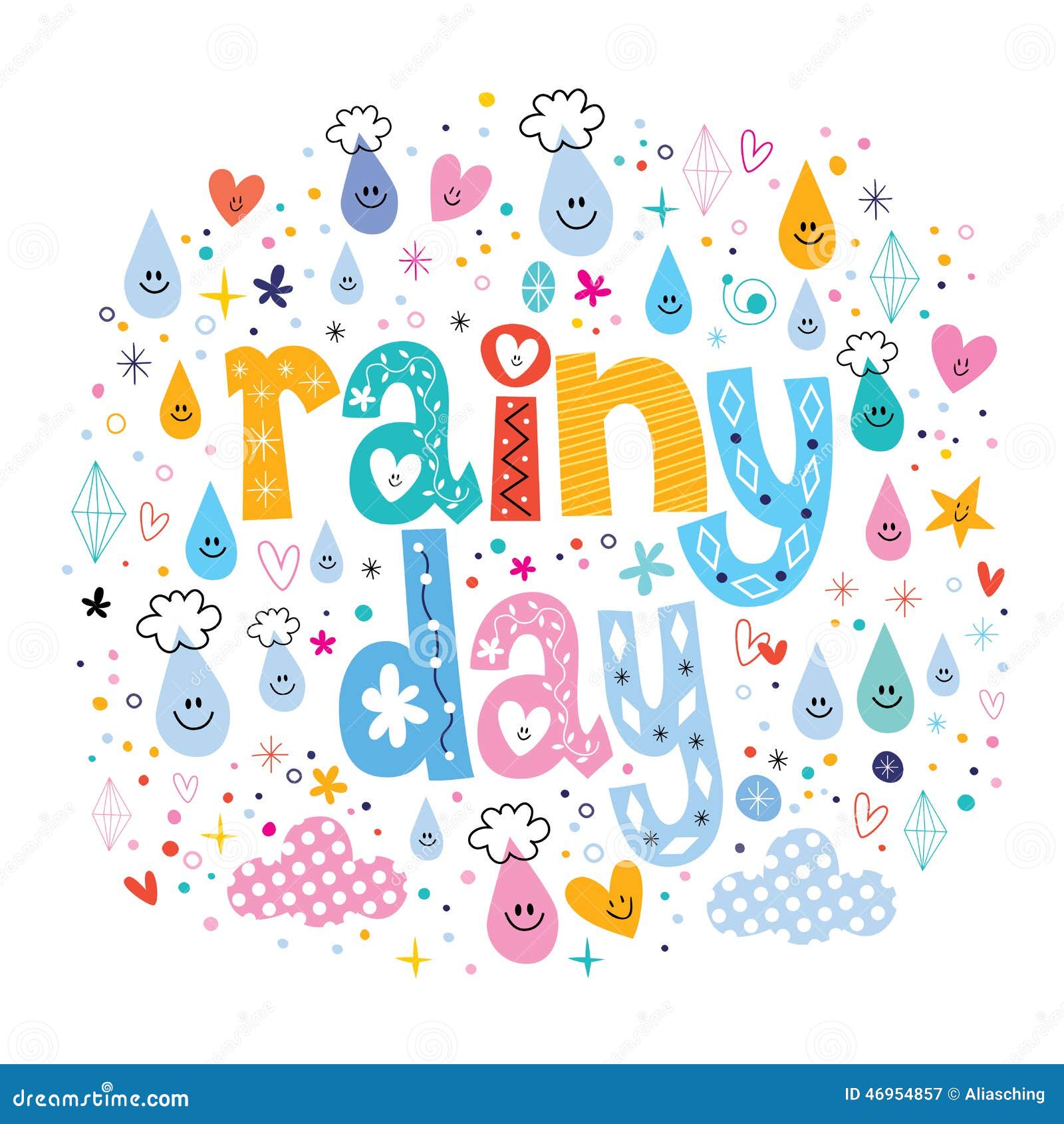 Rainy day stock vector. Illustration of forecast, ornament - 46954857