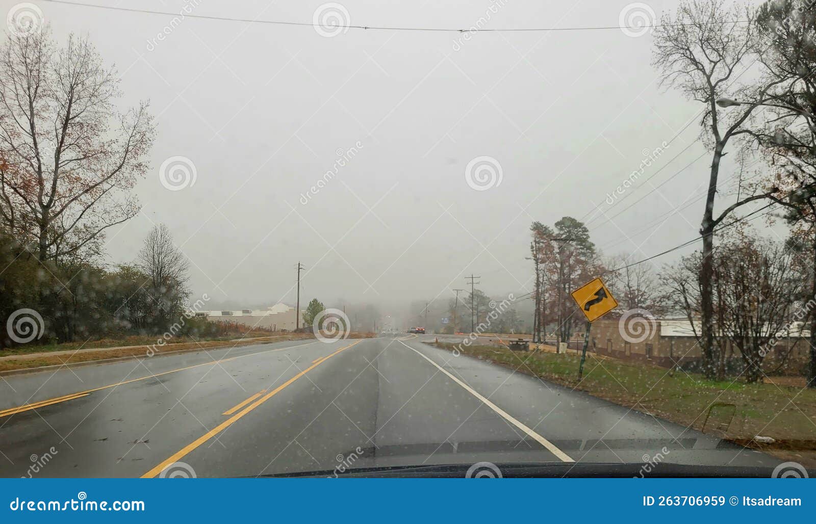 Rainy day driving stock image. Image of foggy, head - 263706959