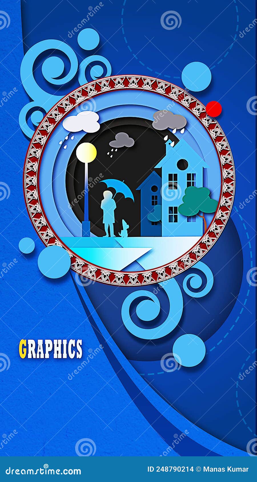Rainy day graphics design stock illustration. Illustration of clouds ...
