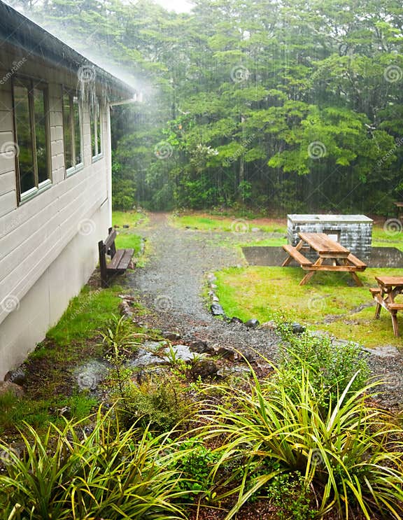 Rainy day at Holiday Park stock image. Image of foliage - 13778409