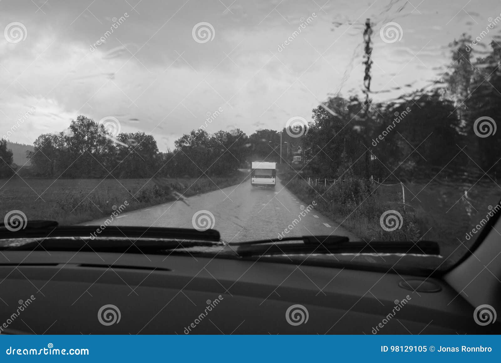 A Rainy Day Outside a Car Window Stock Image - Image of caravan ...