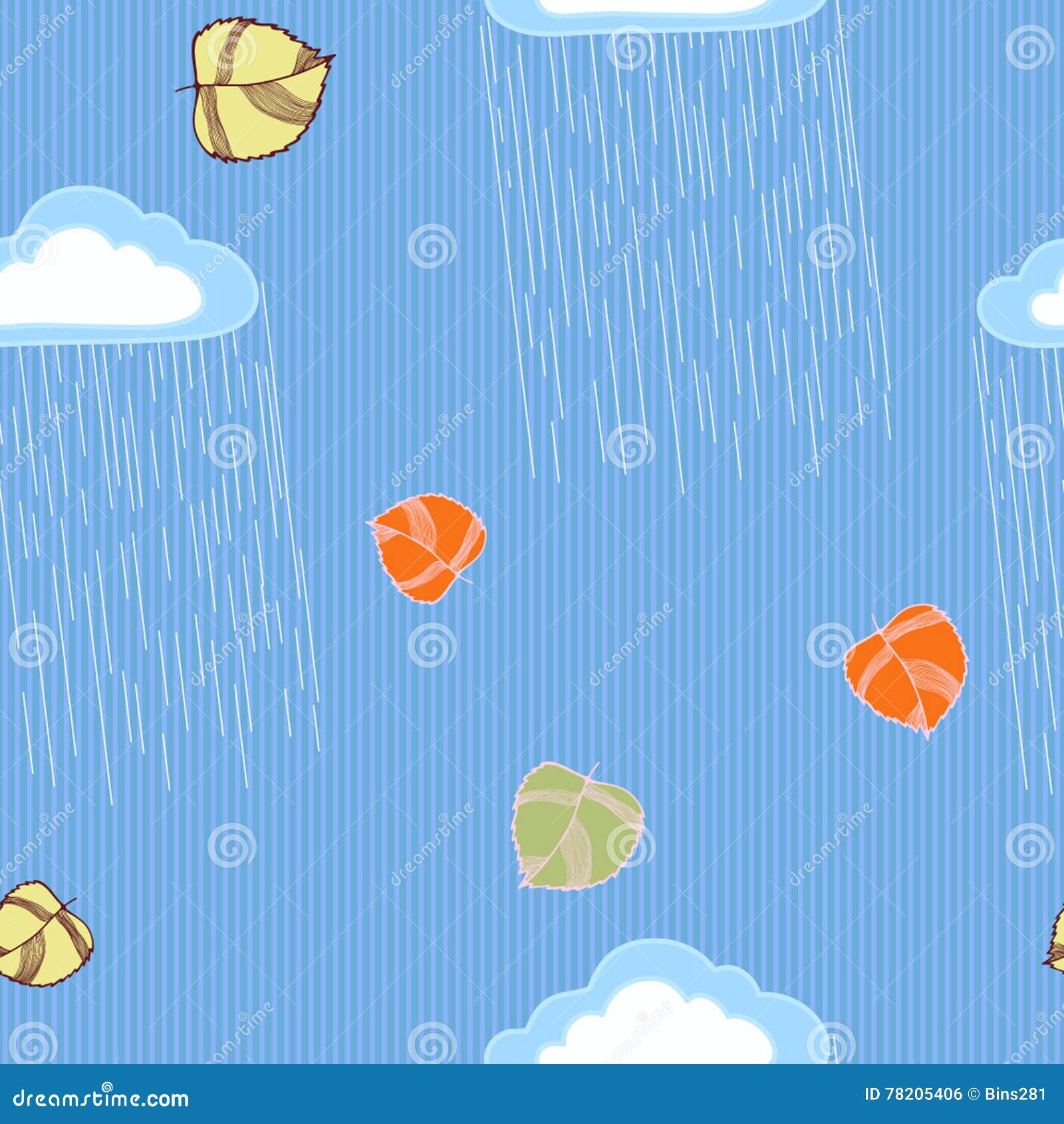 Rainy day on pattern stock vector. Illustration of cloth - 78205406