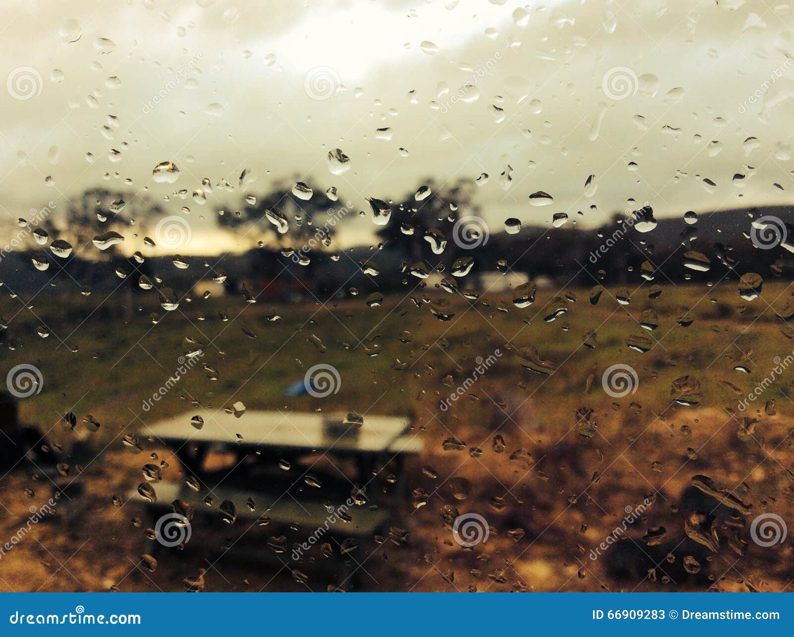 Rainy Day, Picnic Table stock image. Image of table, picnic - 66909283